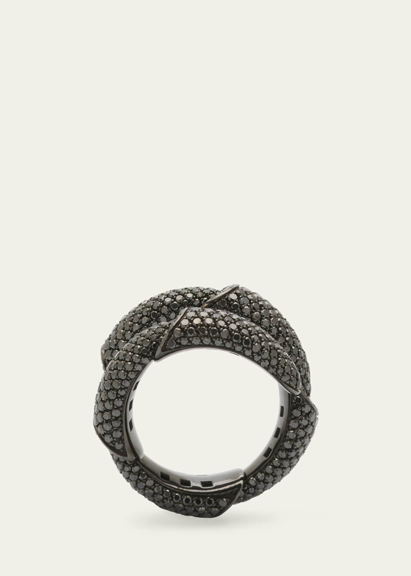 Vhernier Calla Media Ring in White Gold with Black Diamonds - Bergdorf ...