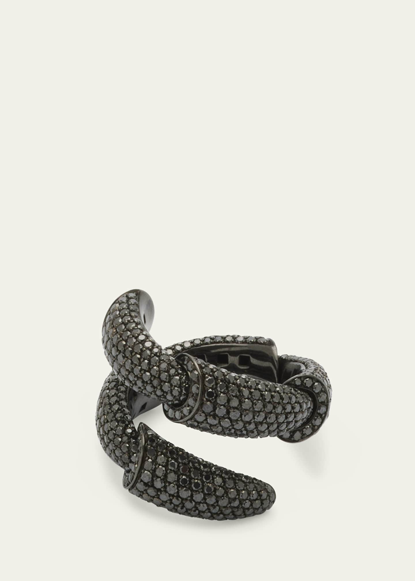 Vhernier Calla Media Ring in White Gold with Black Diamonds - Bergdorf ...