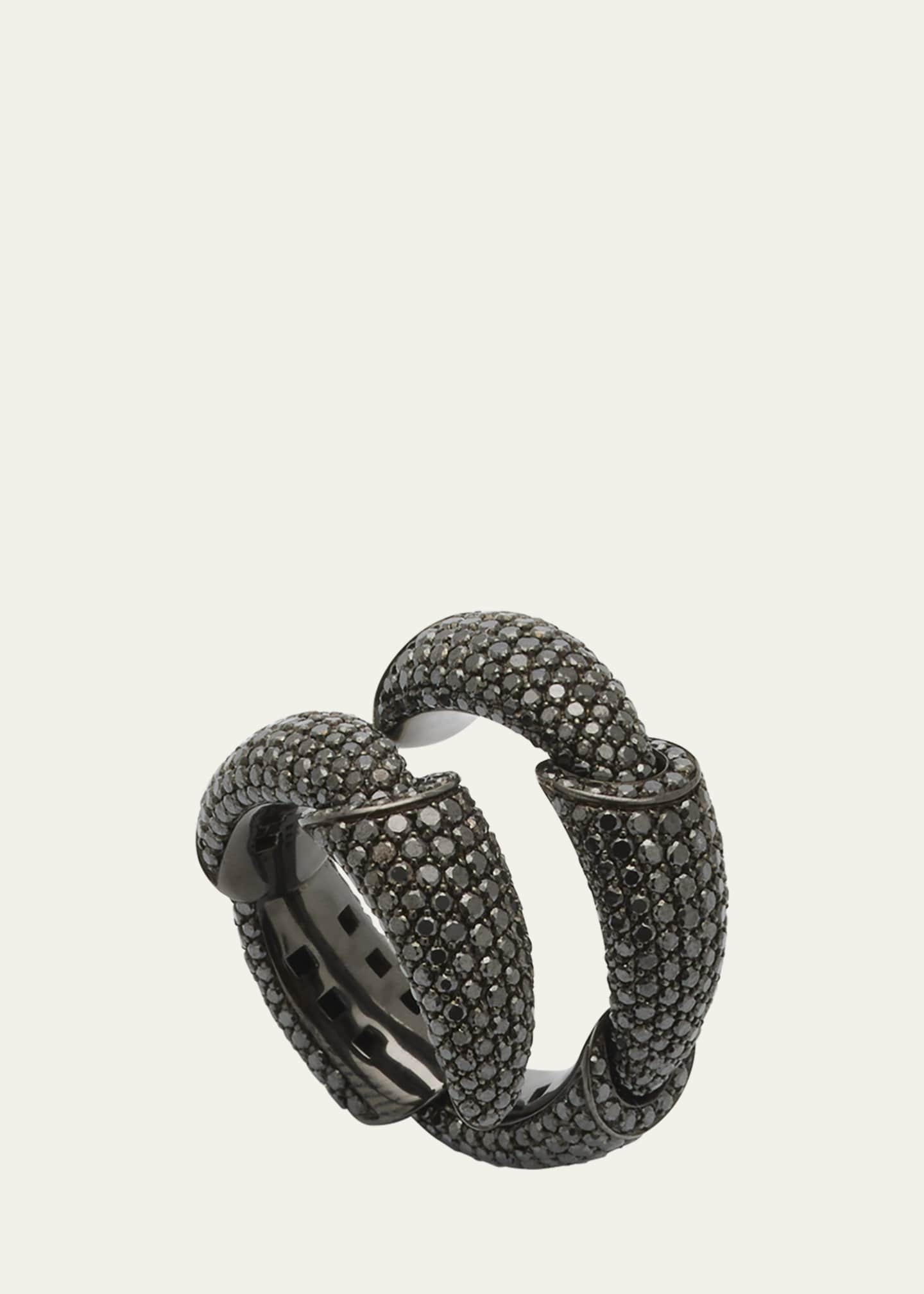 Vhernier Calla Media Ring in White Gold with Black Diamonds - Bergdorf ...