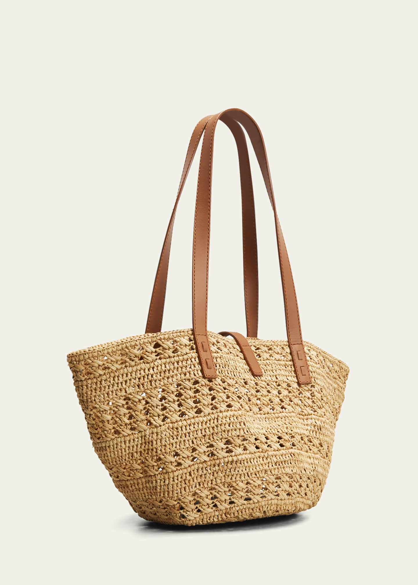 Saint Laurent YSL Small Basket Raffia Tote Bag - Bergdorf Goodman