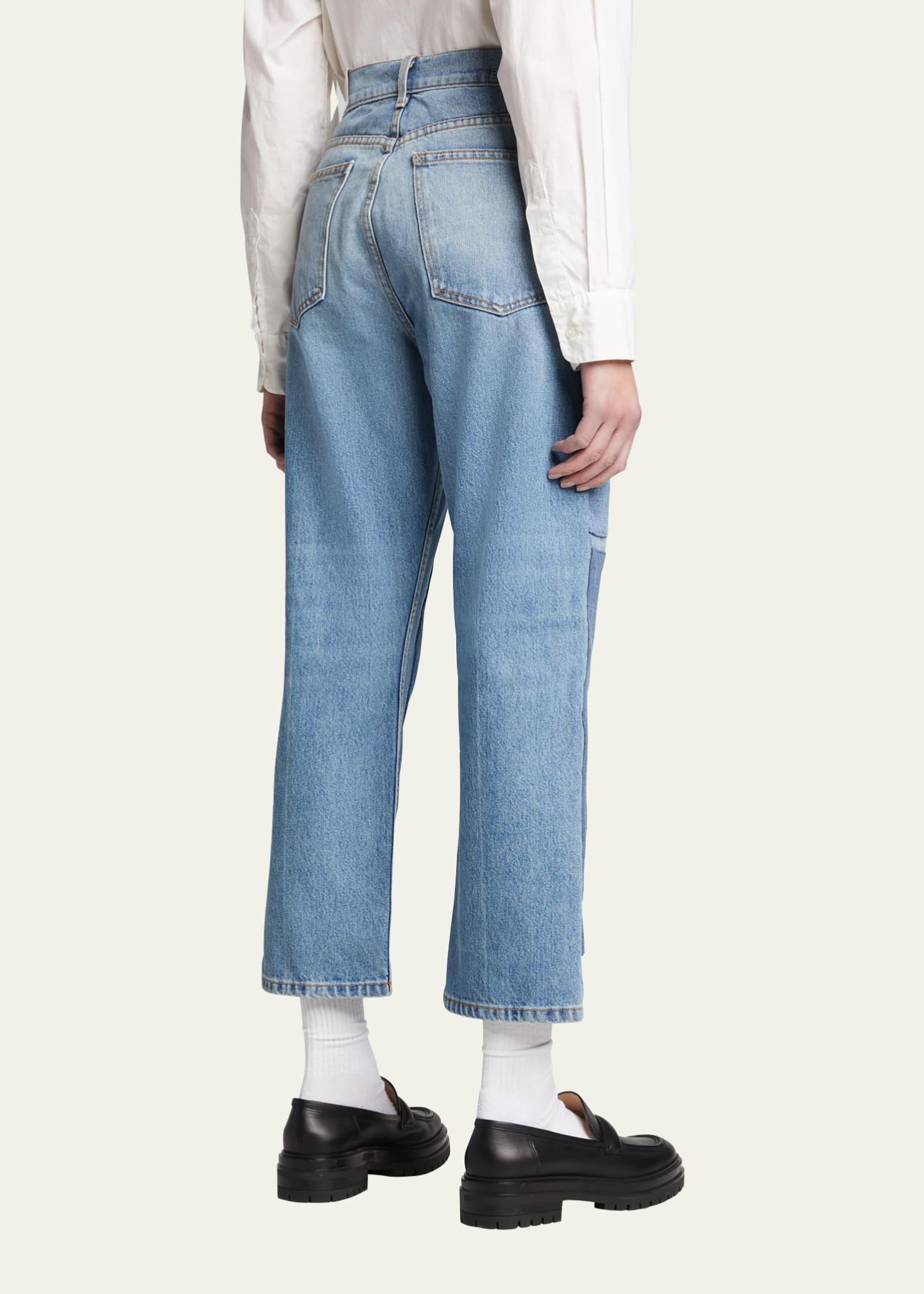 B SIDES Marcel Mid-Rise Relaxed Straight Crop Jeans - Bergdorf Goodman