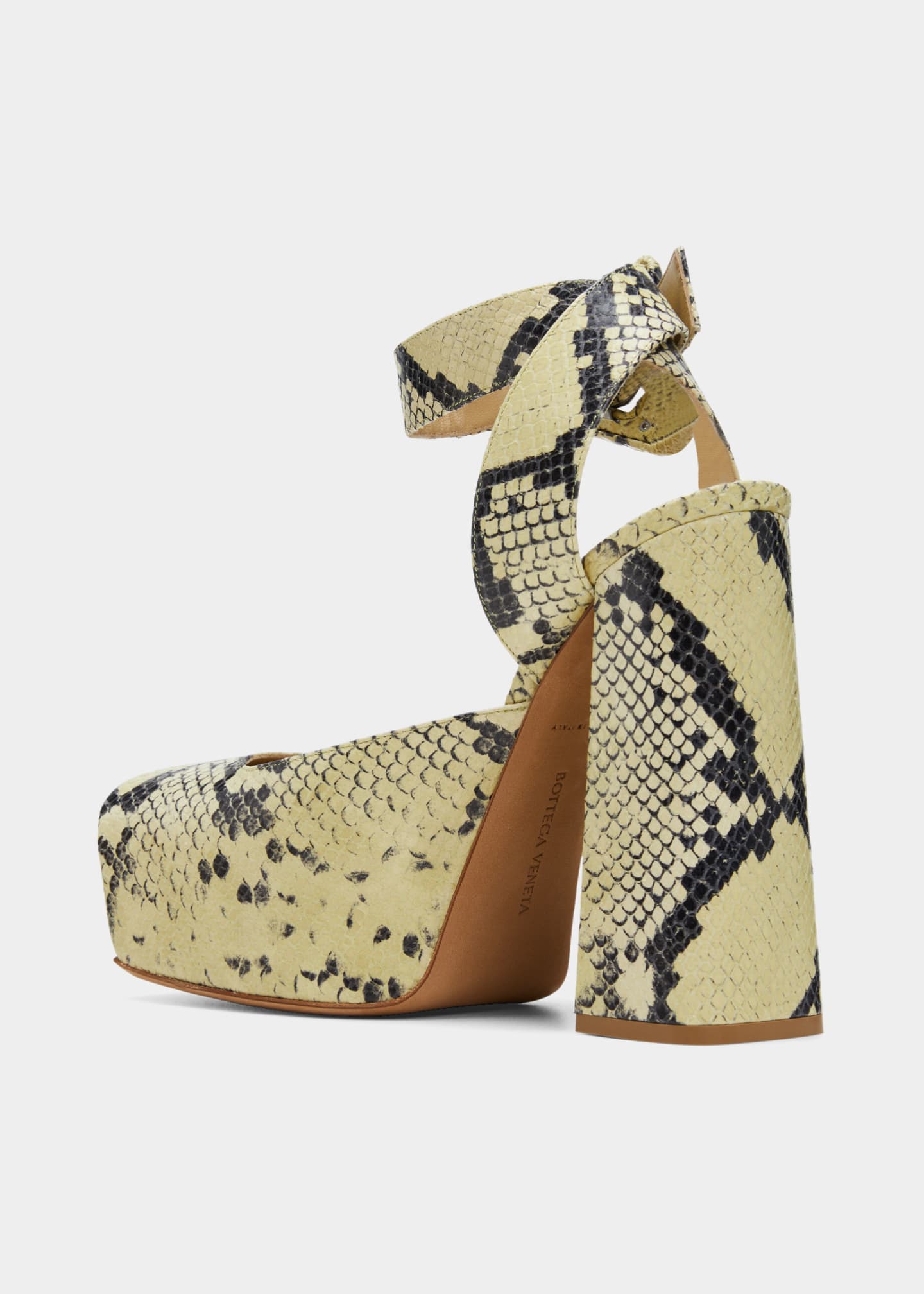 Bottega Veneta Python-Print Buckle Platform Pumps - Bergdorf Goodman