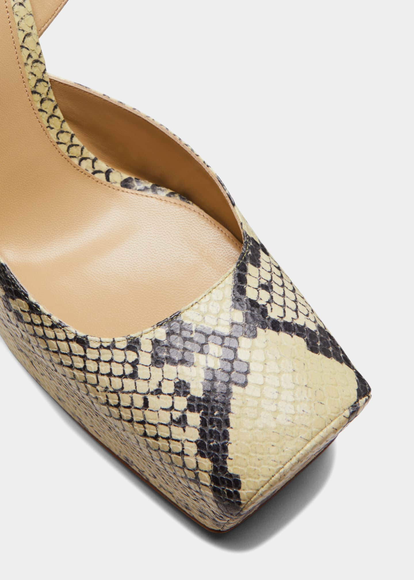 Bottega Veneta Python-Print Buckle Platform Pumps - Bergdorf Goodman