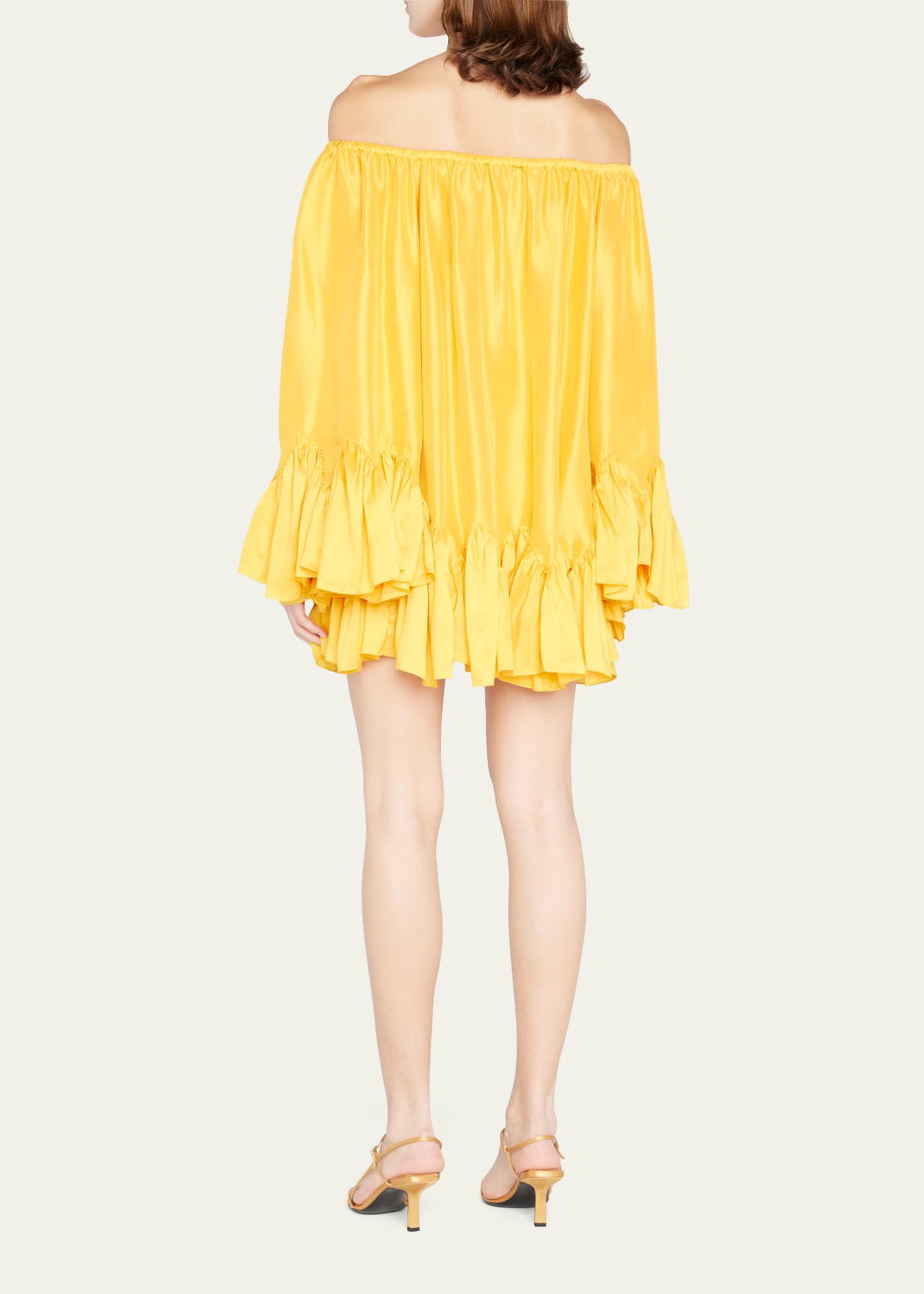 Azeeza Haldi Off-the-Shoulder Shantung Mini Dress - Bergdorf Goodman