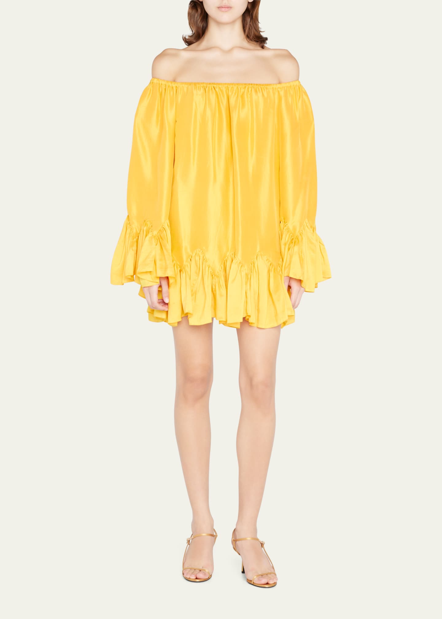 Azeeza Haldi Off-the-Shoulder Shantung Mini Dress - Bergdorf Goodman