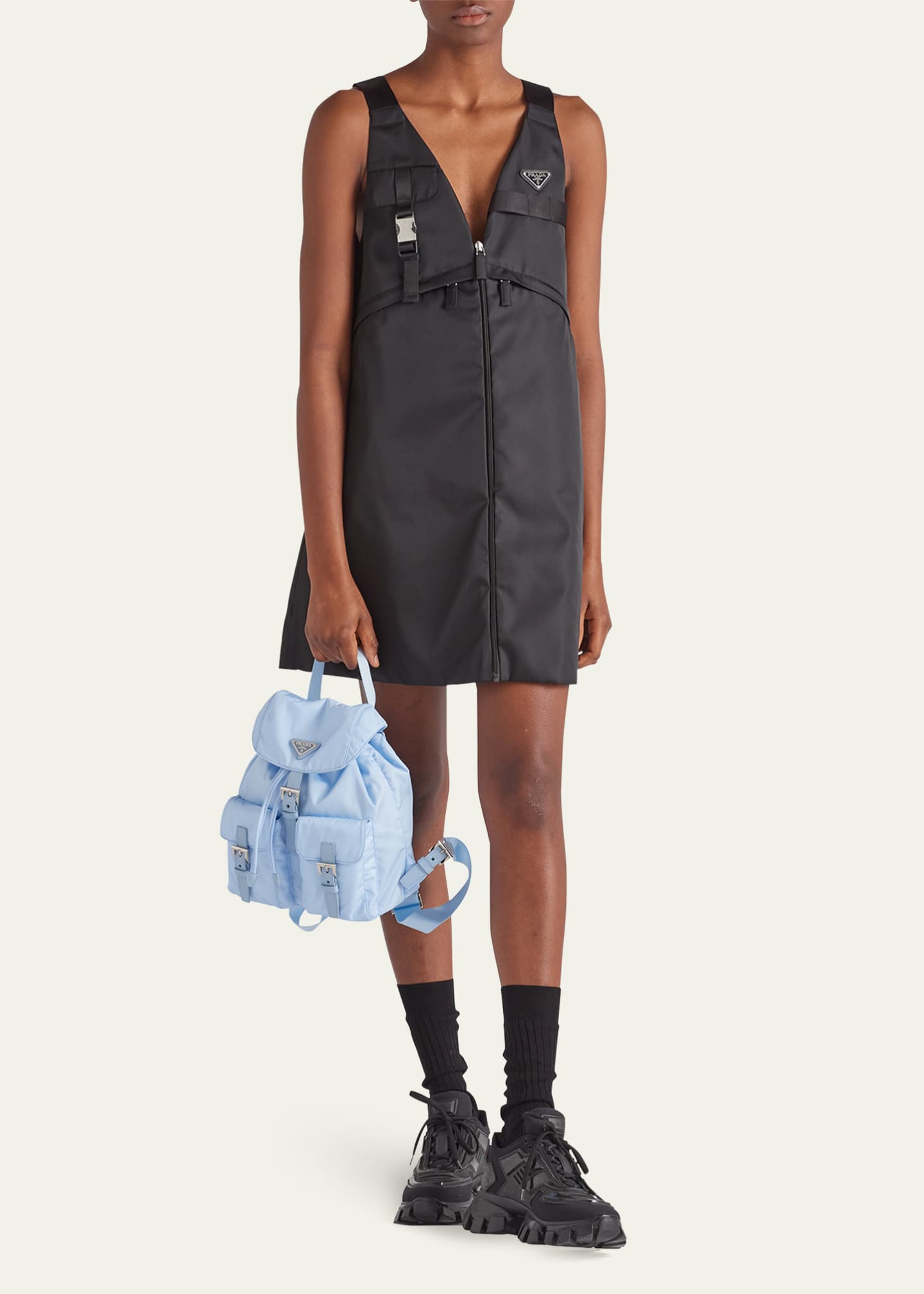 Prada Small Buckle Flap Nylon Backpack - Bergdorf Goodman