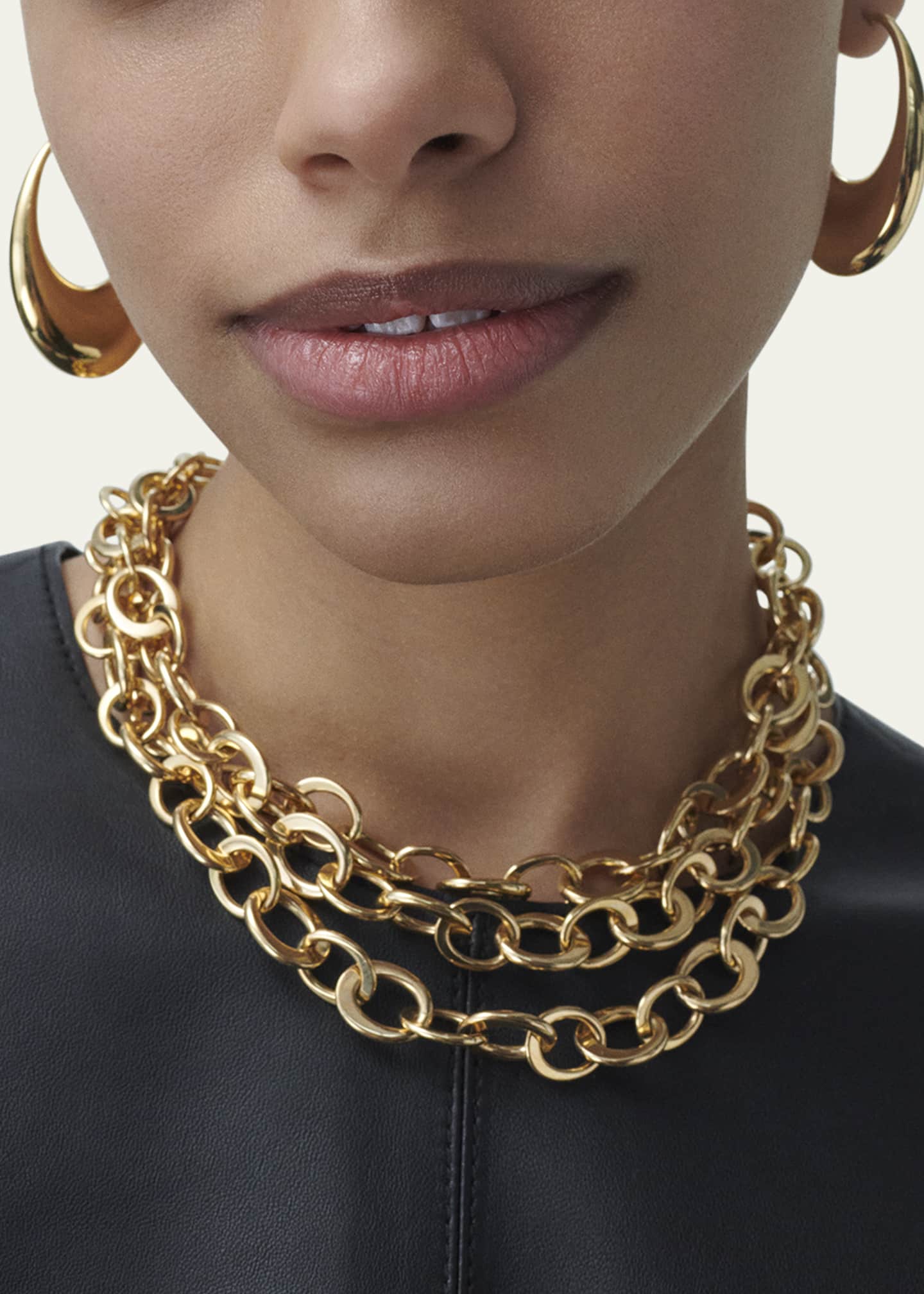 Sidney Garber 18K Yellow Gold Crescent Link Necklace, 17"L - Bergdorf ...