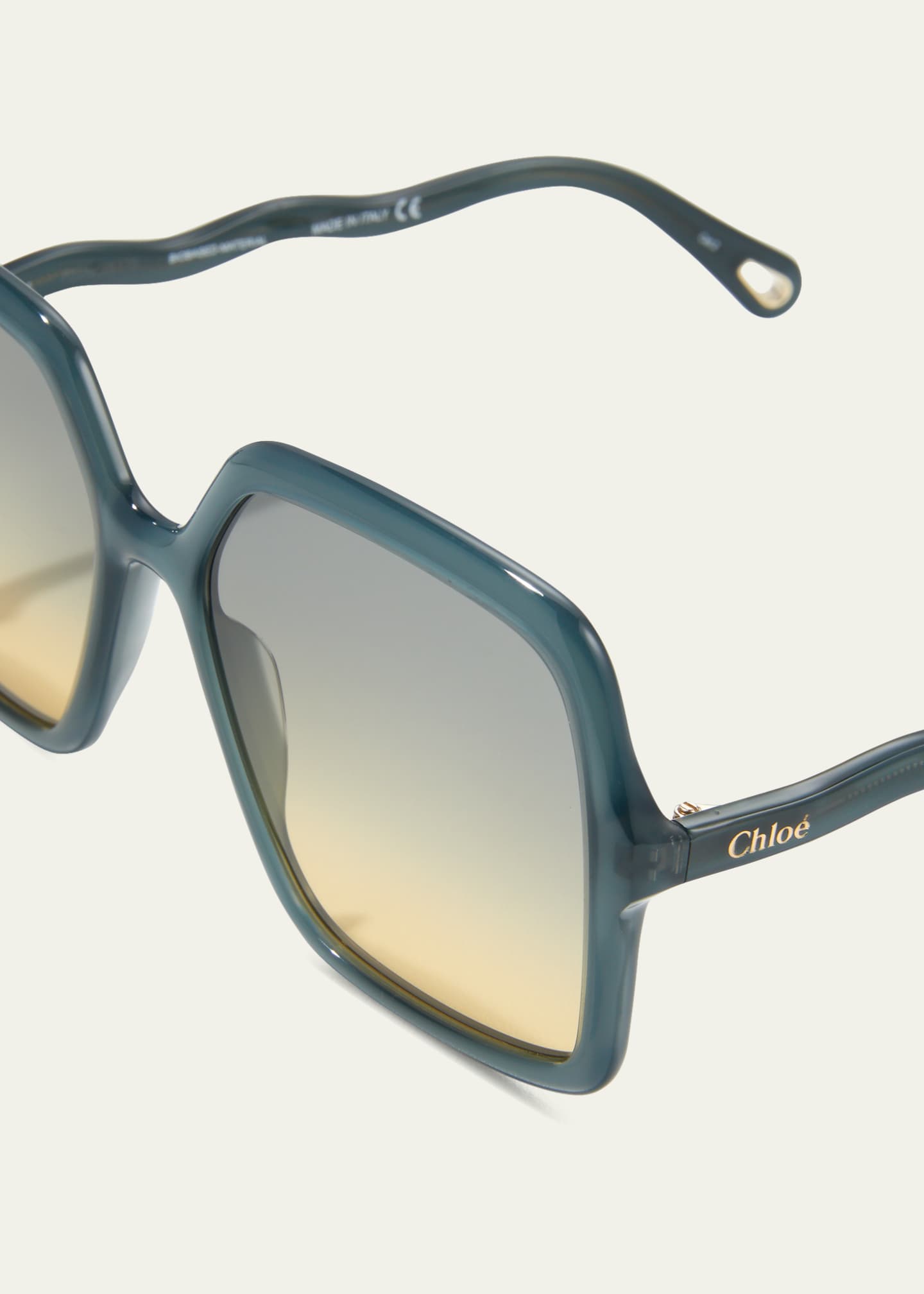 Chloe Wavy Rectangle Acetate Sunglasses - Bergdorf Goodman