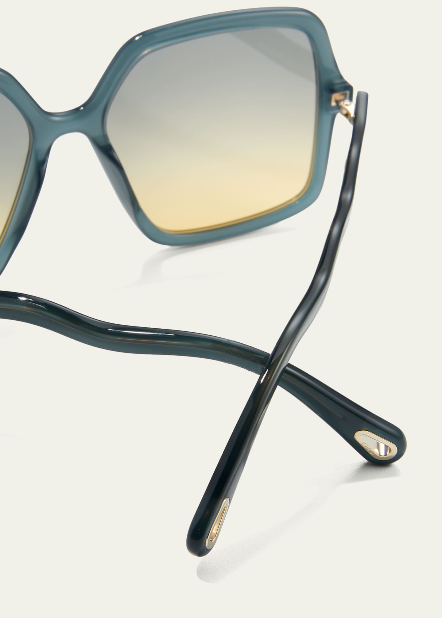 Chloe Wavy Rectangle Acetate Sunglasses - Bergdorf Goodman