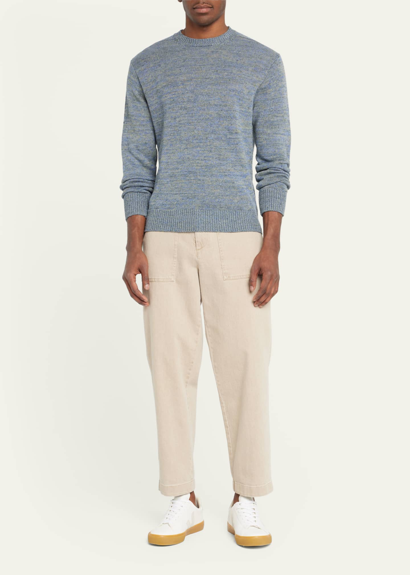 Inis Meain Men's Stretch Linen Crewneck Sweater - Bergdorf Goodman