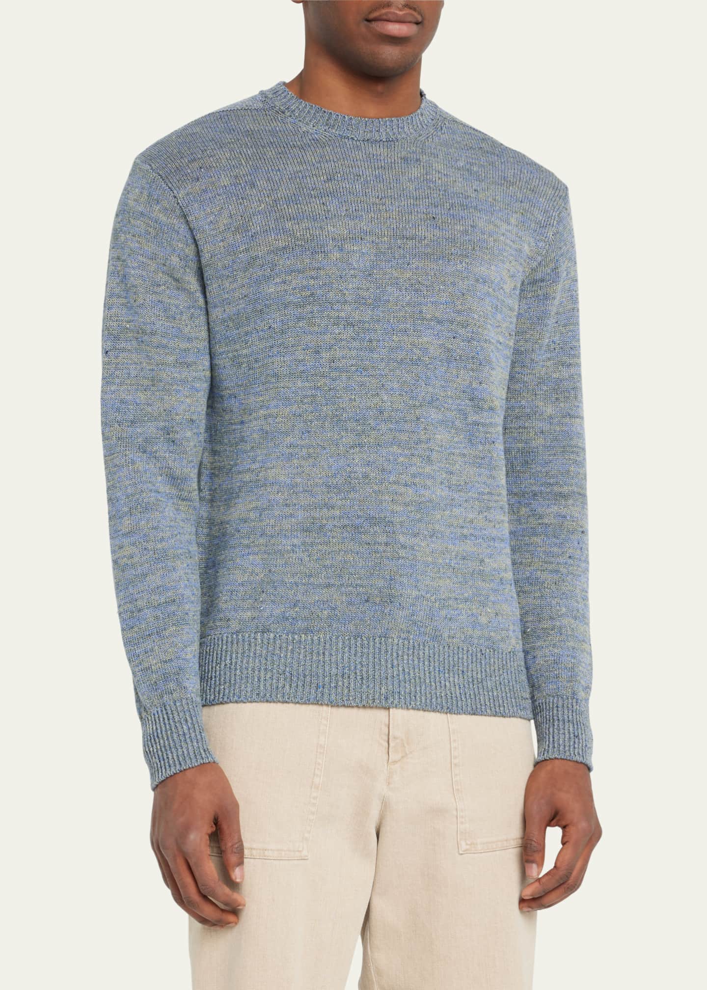 Inis Meain Men's Stretch Linen Crewneck Sweater - Bergdorf Goodman