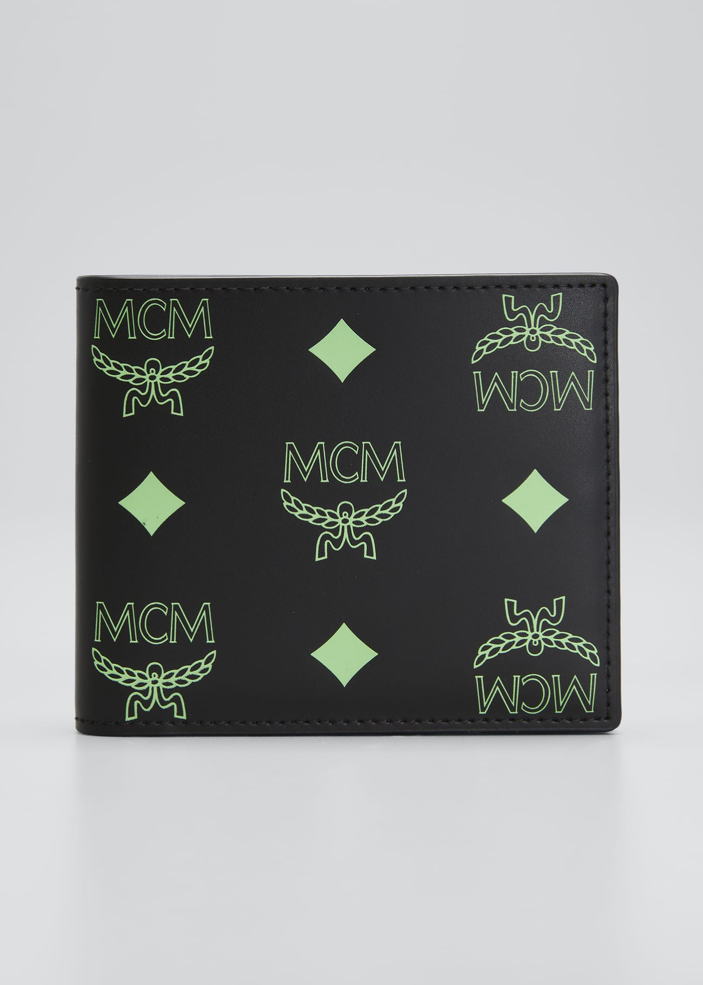 MCM Men's Color Splash Logo Leather Bifold Wallet - Bergdorf Goodman