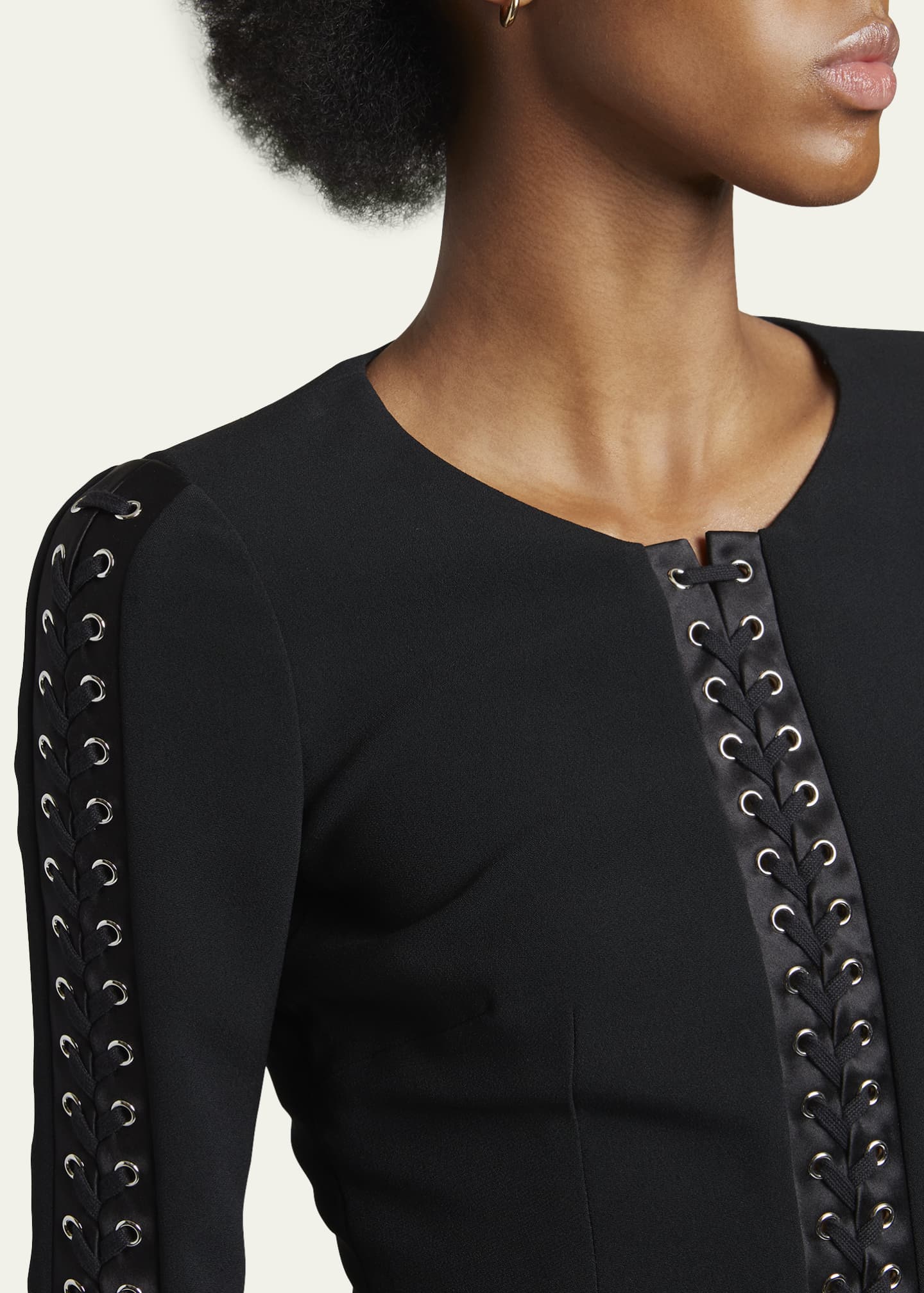 Dolce&Gabbana Lace-Up Cady Body-Con Mini Dress - Bergdorf Goodman