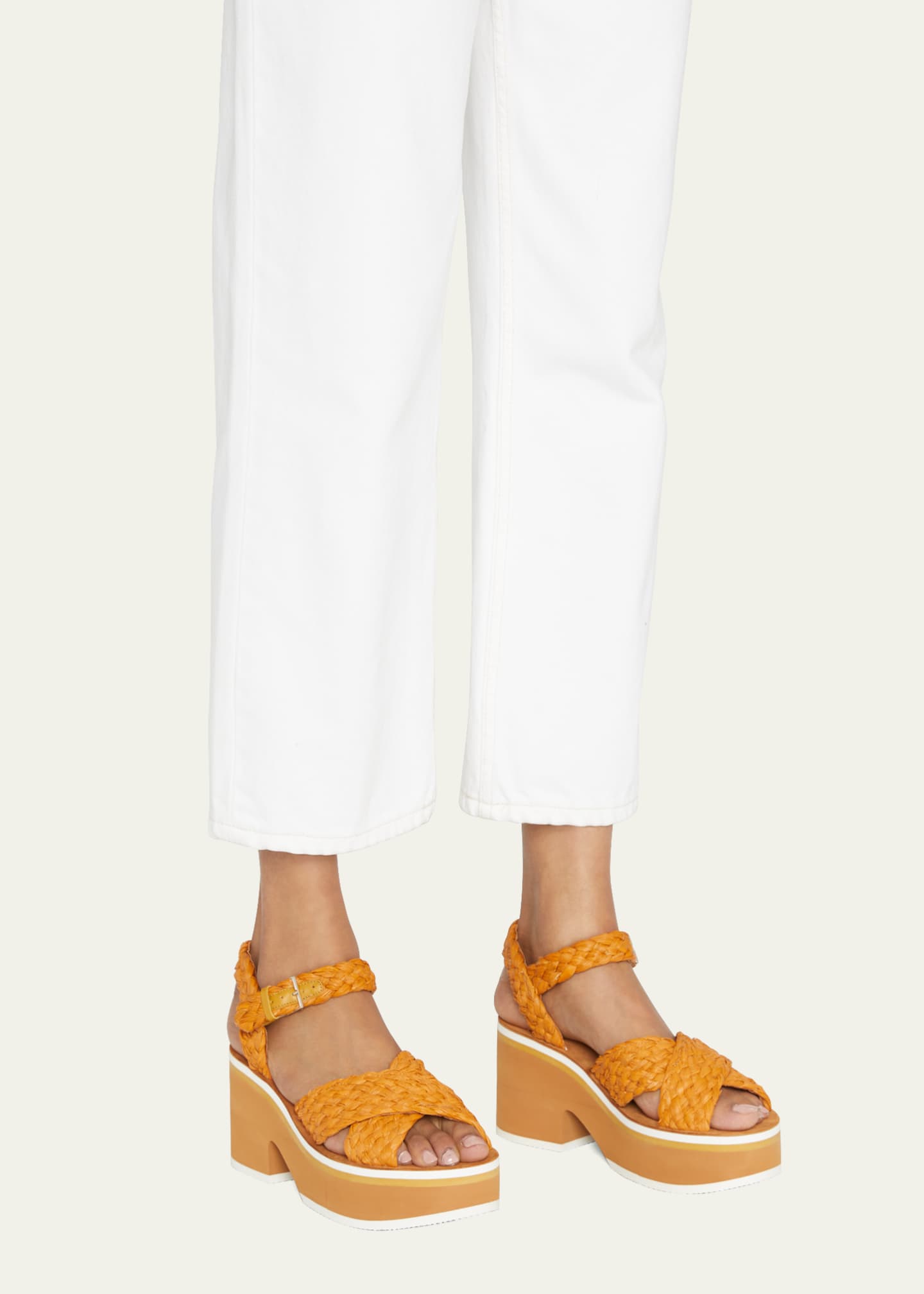 Clergerie Paris Chrissy Crisscross Raffia Platform Sandals - Bergdorf ...