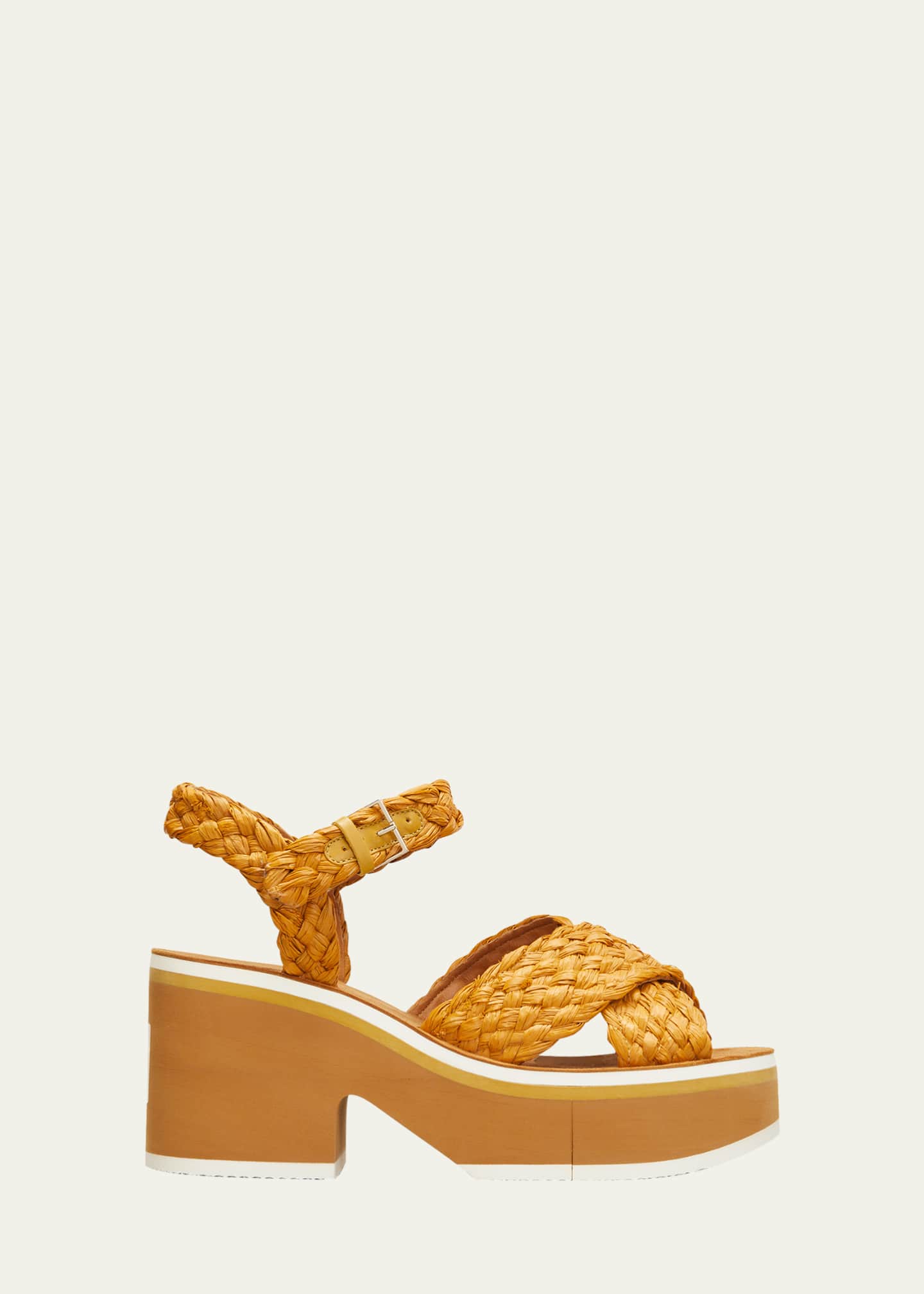 Clergerie Paris Chrissy Crisscross Raffia Platform Sandals - Bergdorf ...