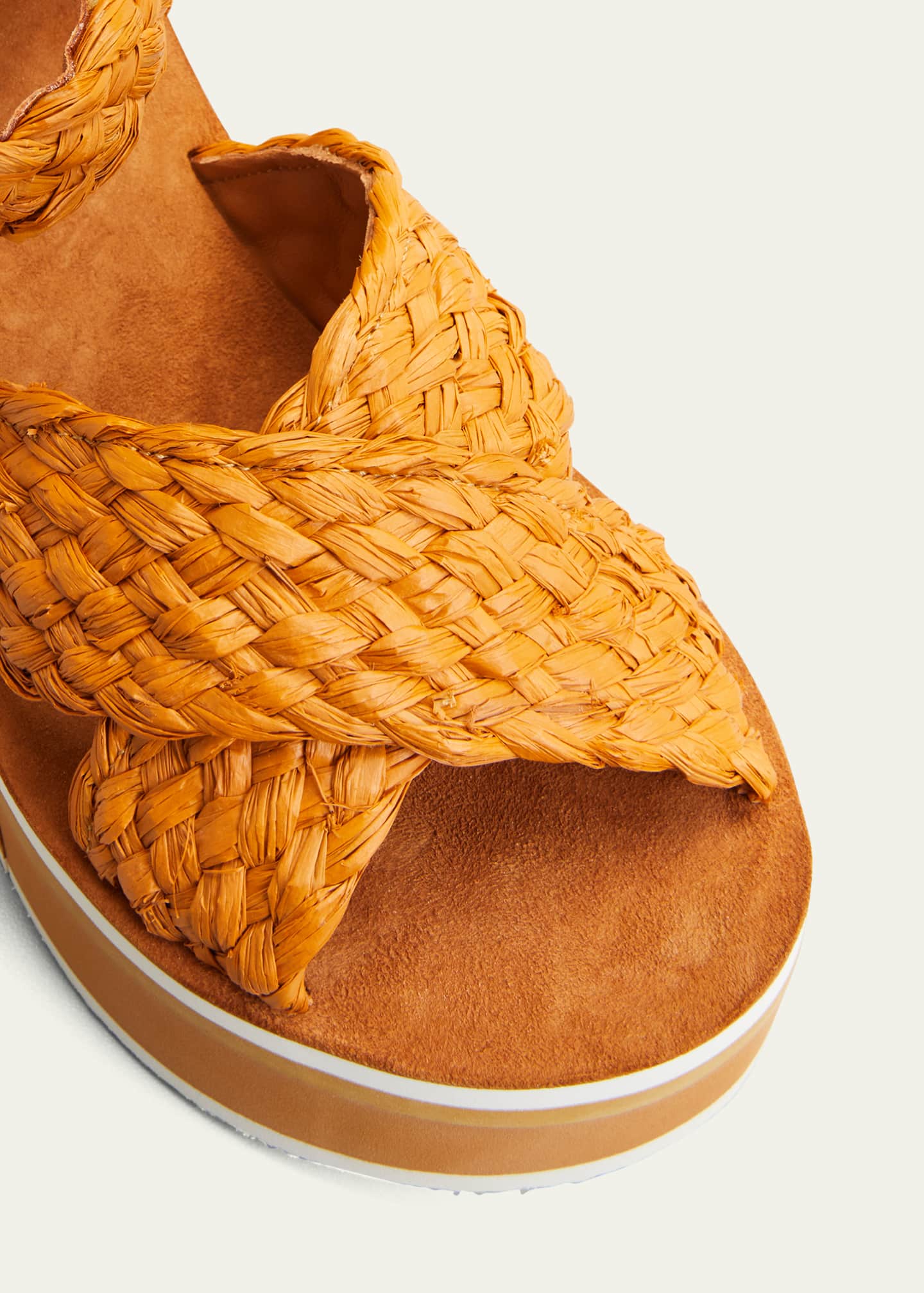 Clergerie Paris Chrissy Crisscross Raffia Platform Sandals - Bergdorf ...