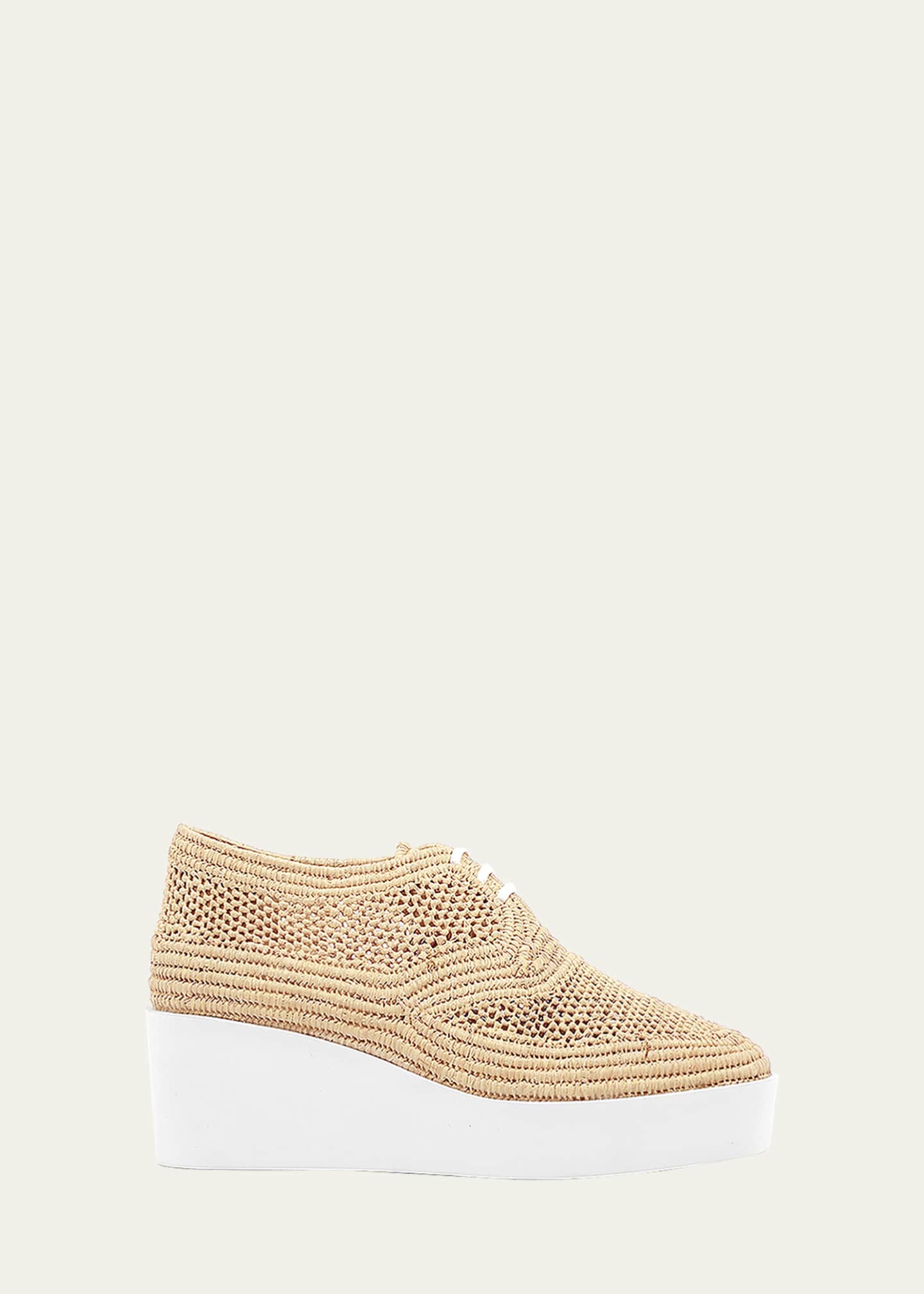 Clergerie Paris Lisa Woven Raffia Platform Loafers - Bergdorf Goodman