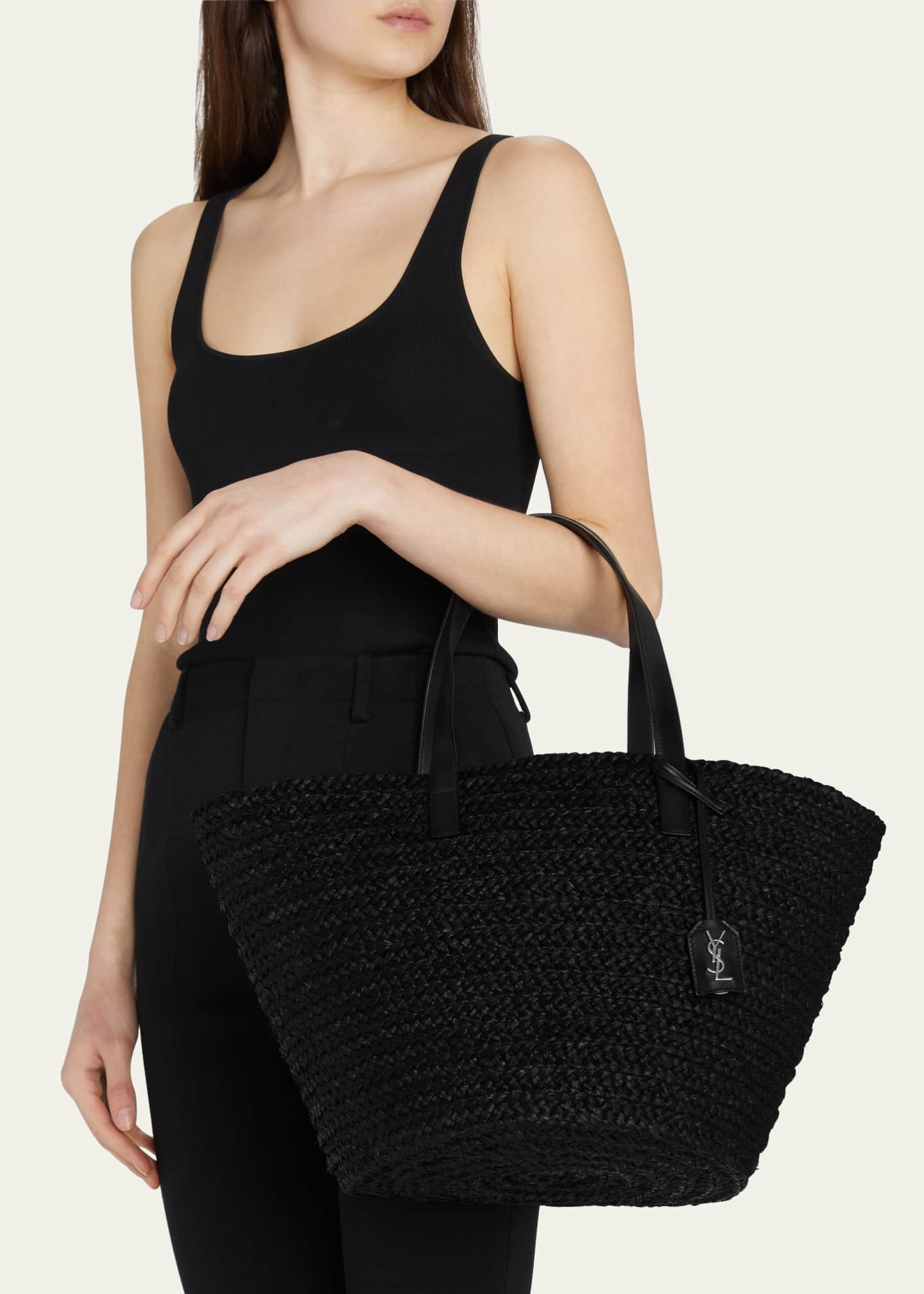 Saint Laurent YSL Basket Raffia Tote Bag - Bergdorf Goodman