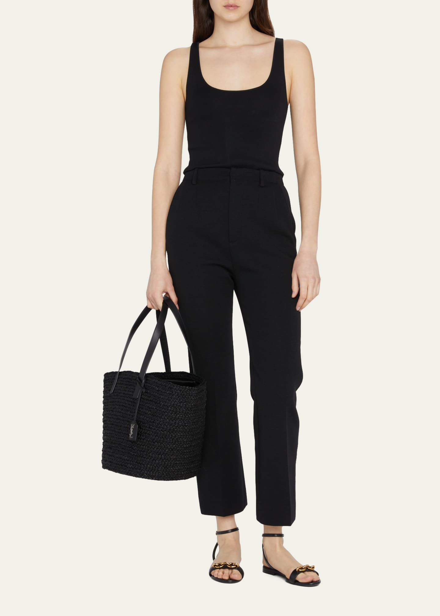 Saint Laurent YSL Basket Raffia Tote Bag - Bergdorf Goodman