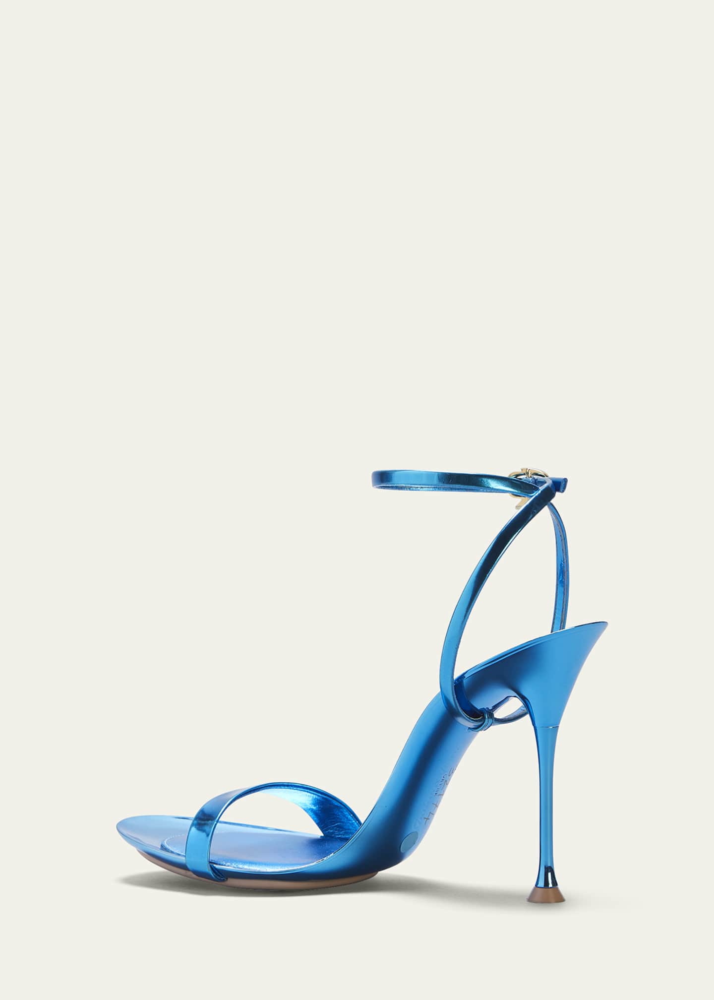 Gianvito Rossi Spice Ribbon Metallic Ankle-Strap Stiletto Sandals ...