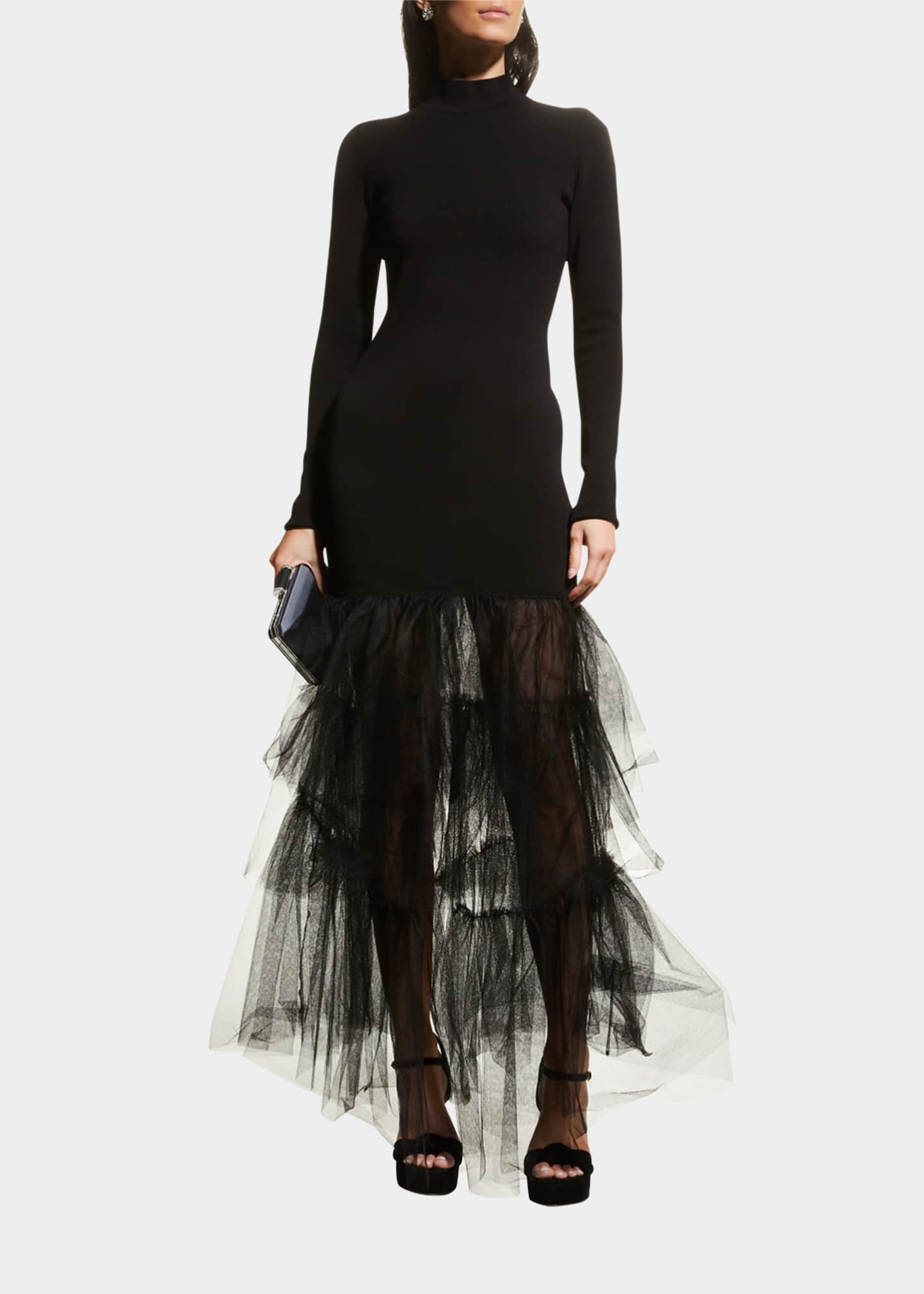 Philosophy di Lorenzo Serafini Tulle-Hem Turtleneck Dress - Bergdorf ...