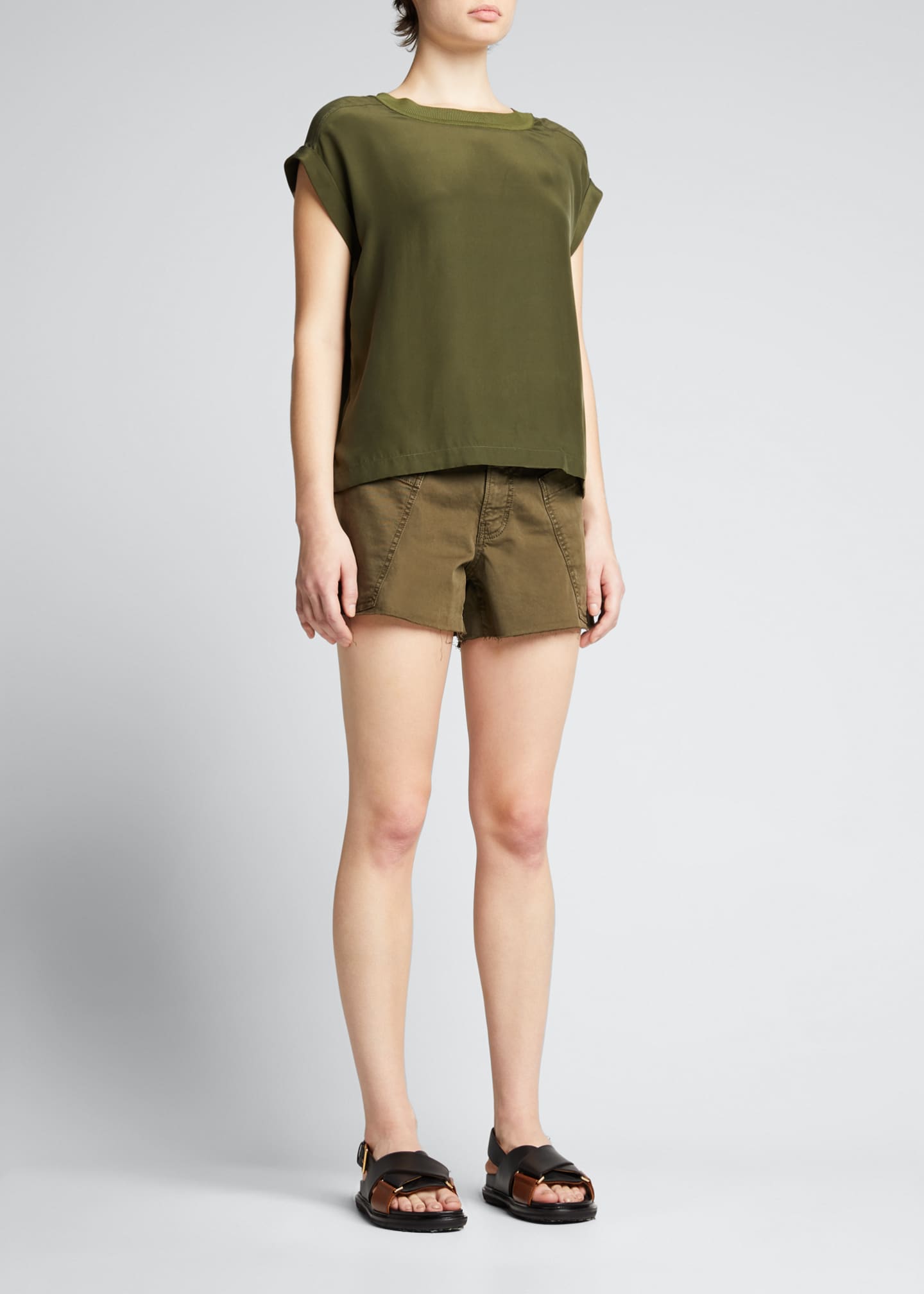 FRAME Oversized Pocket Utility Shorts - Bergdorf Goodman