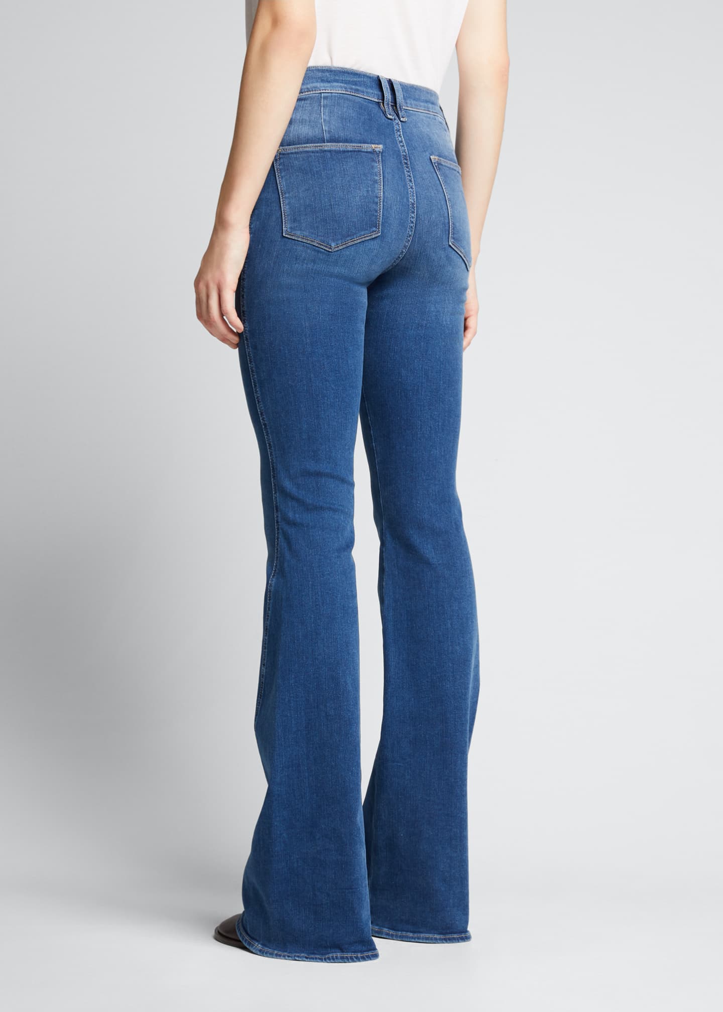 FRAME Le High Flare Twisted-Seam Clean-Front Jeans - Bergdorf Goodman