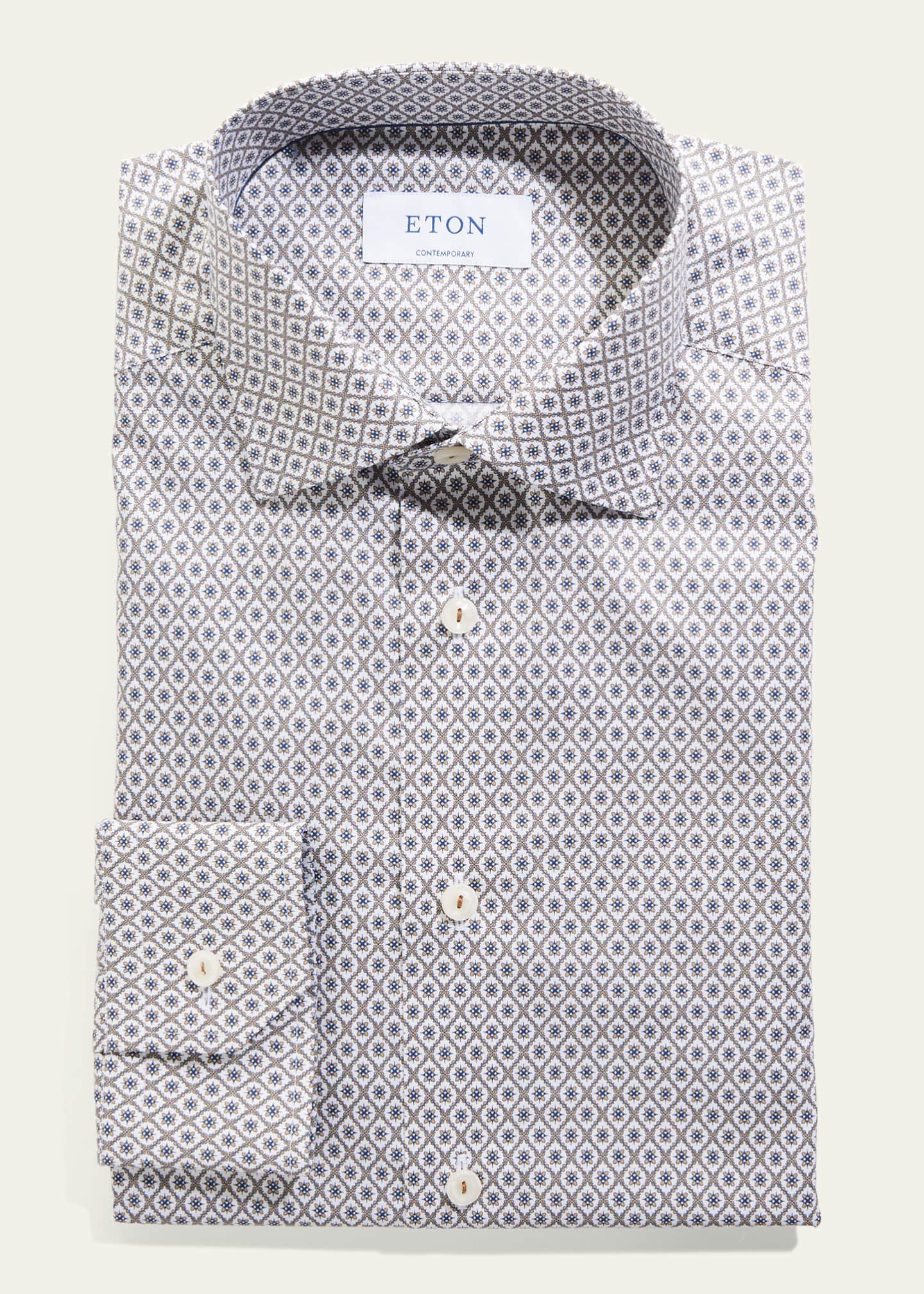 Eton Men's Contemporary Fit Mosaic-Print Shirt - Bergdorf Goodman