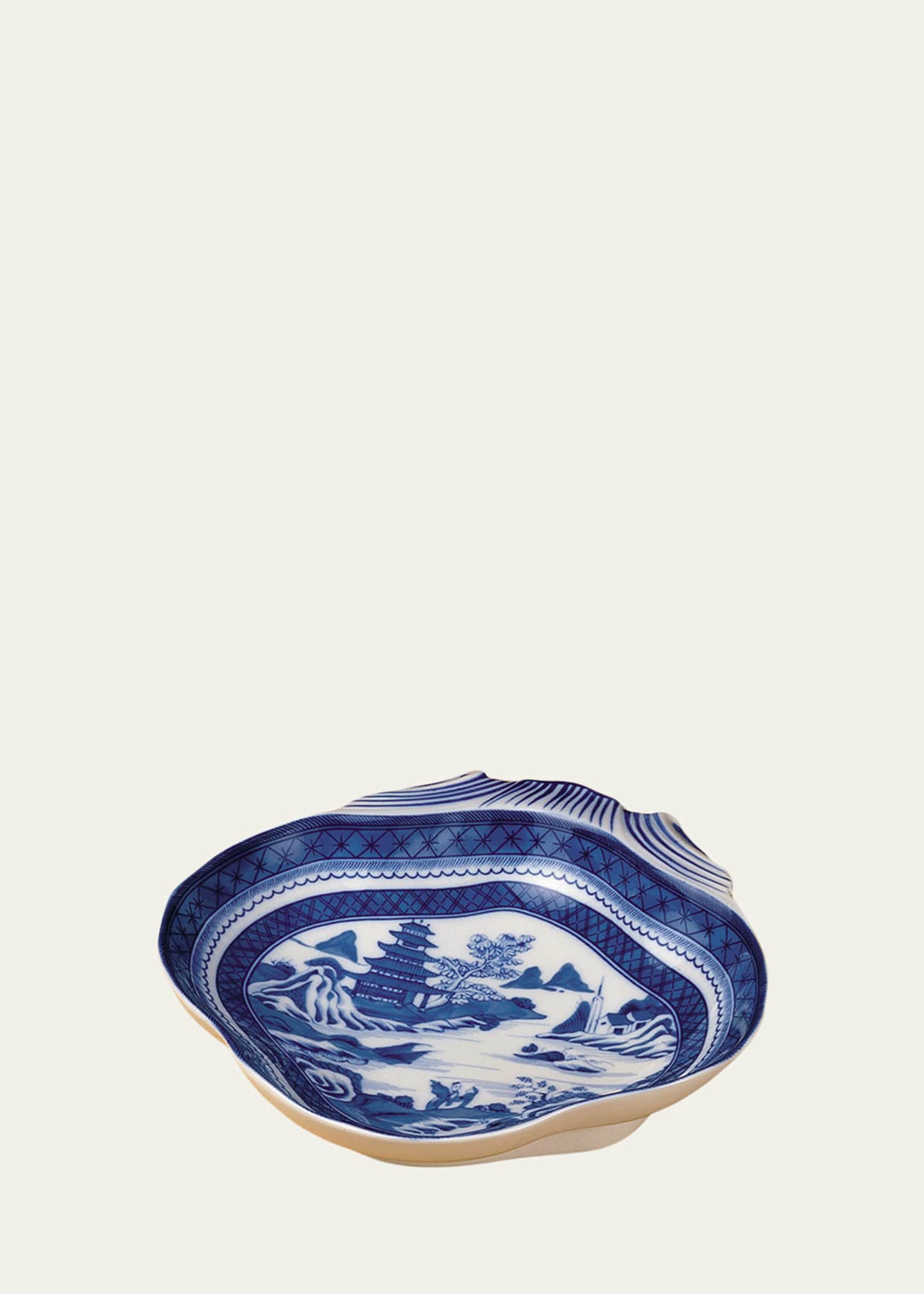 Mottahedeh Blue Canton Shell-Shaped Serving Dish - Bergdorf Goodman
