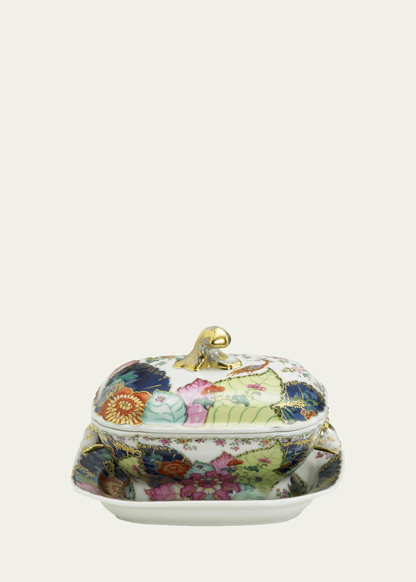 Mottahedeh Tobacco Leaf Small Tureen & Stand - Bergdorf Goodman