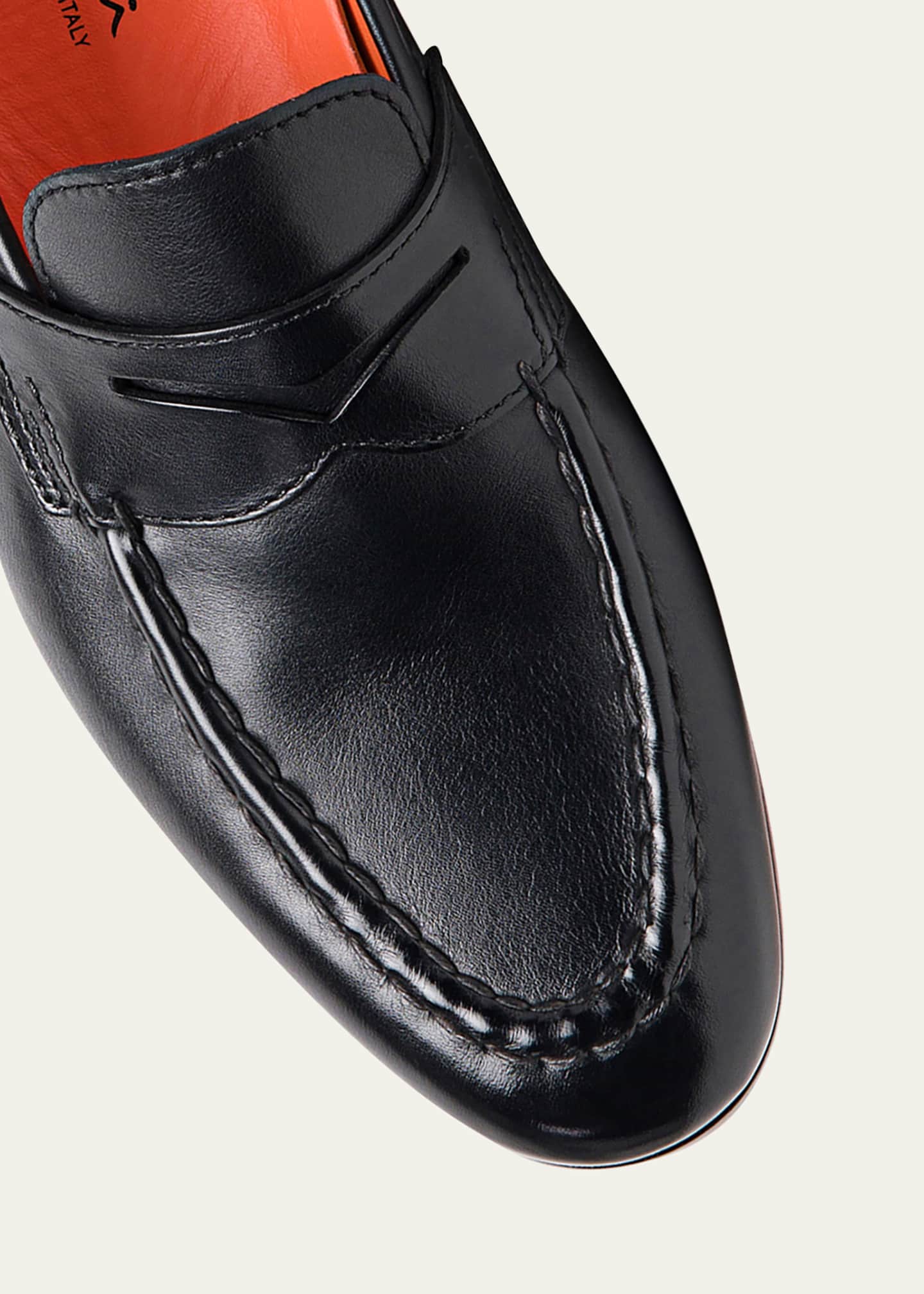 Santoni Men's Door Leather Penny Loafers - Bergdorf Goodman