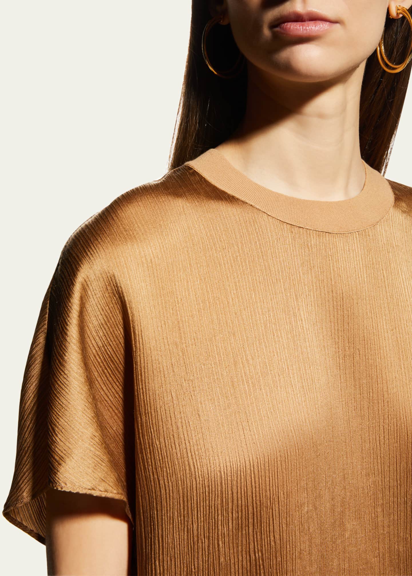 Vince Rib-Trim Flutter-Sleeve Top - Bergdorf Goodman