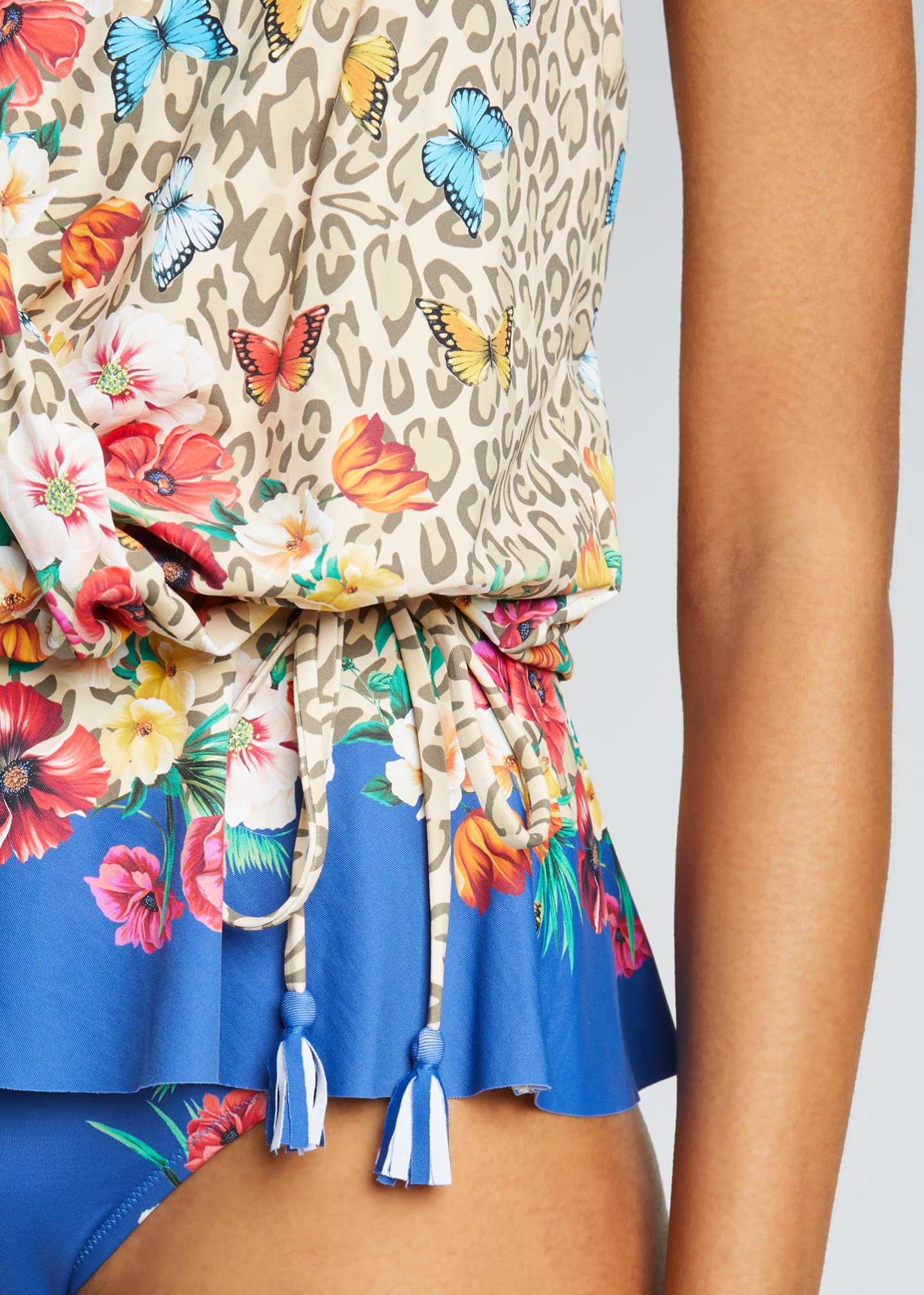 Johnny Was Bella Drawstring Halter Tankini Top - Bergdorf Goodman