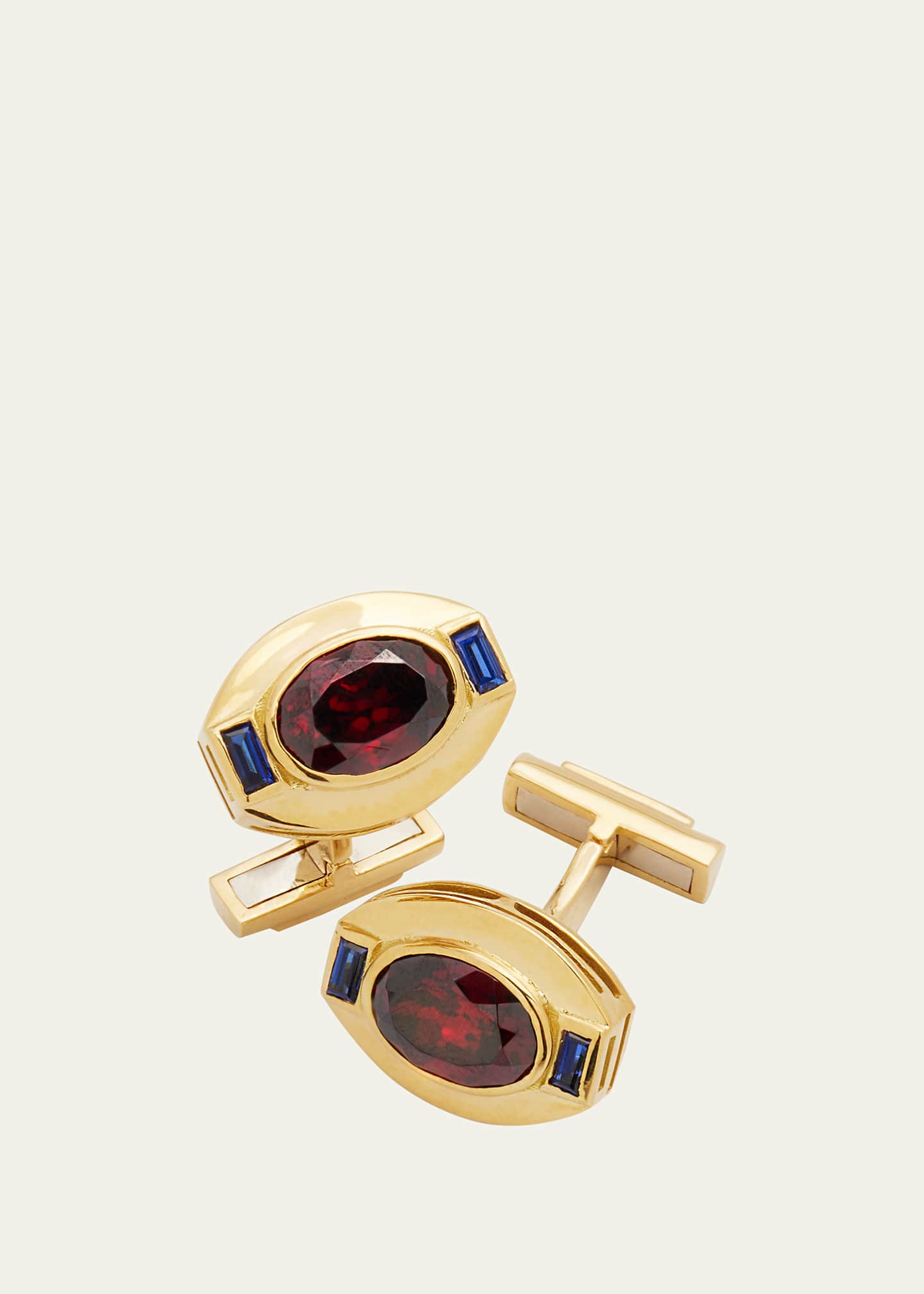Lois Sasson Design Men's 18K Yellow Gold & Sapphire Cuff Links ...