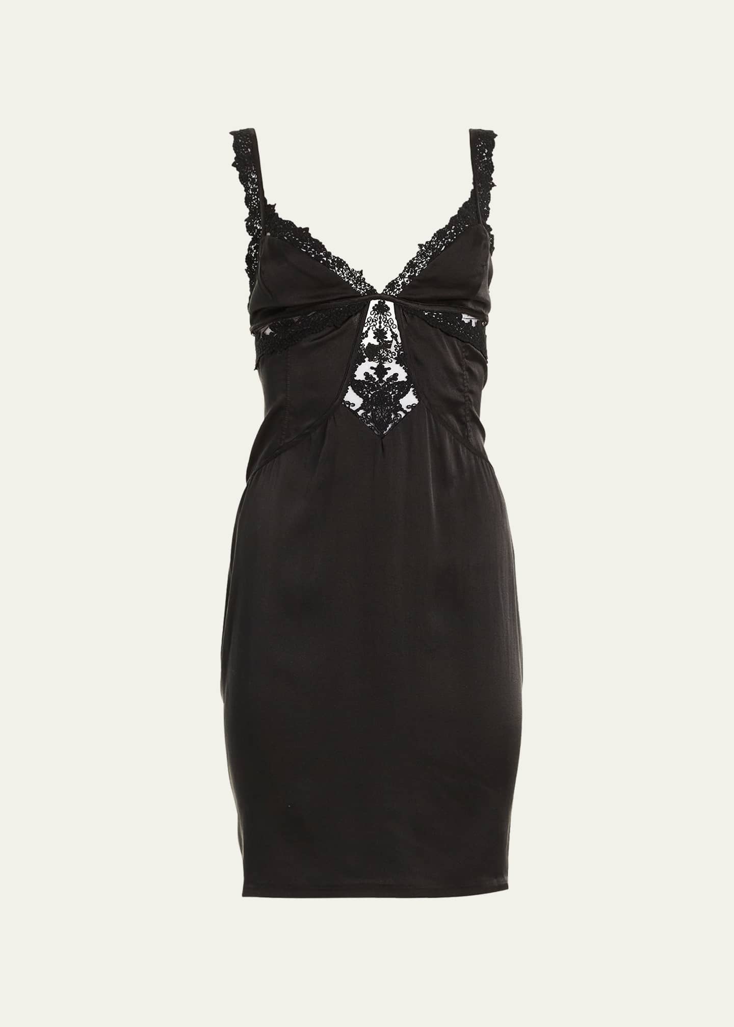 Secret Mission Rebel Mini Silk Lace Slip Dress - Bergdorf Goodman