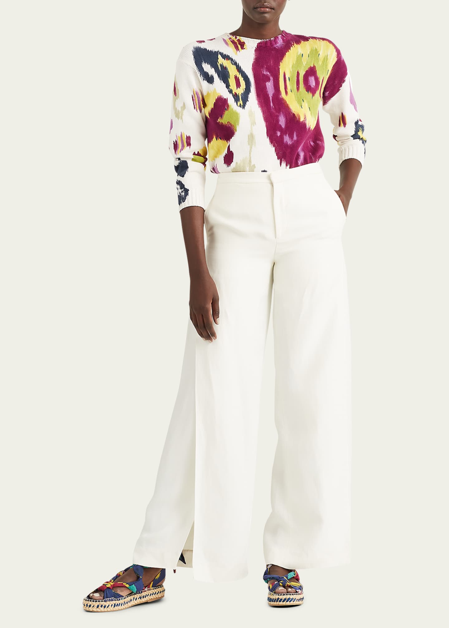 Ralph Lauren Collection Leora Wide-Leg Crepe Pants - Bergdorf Goodman