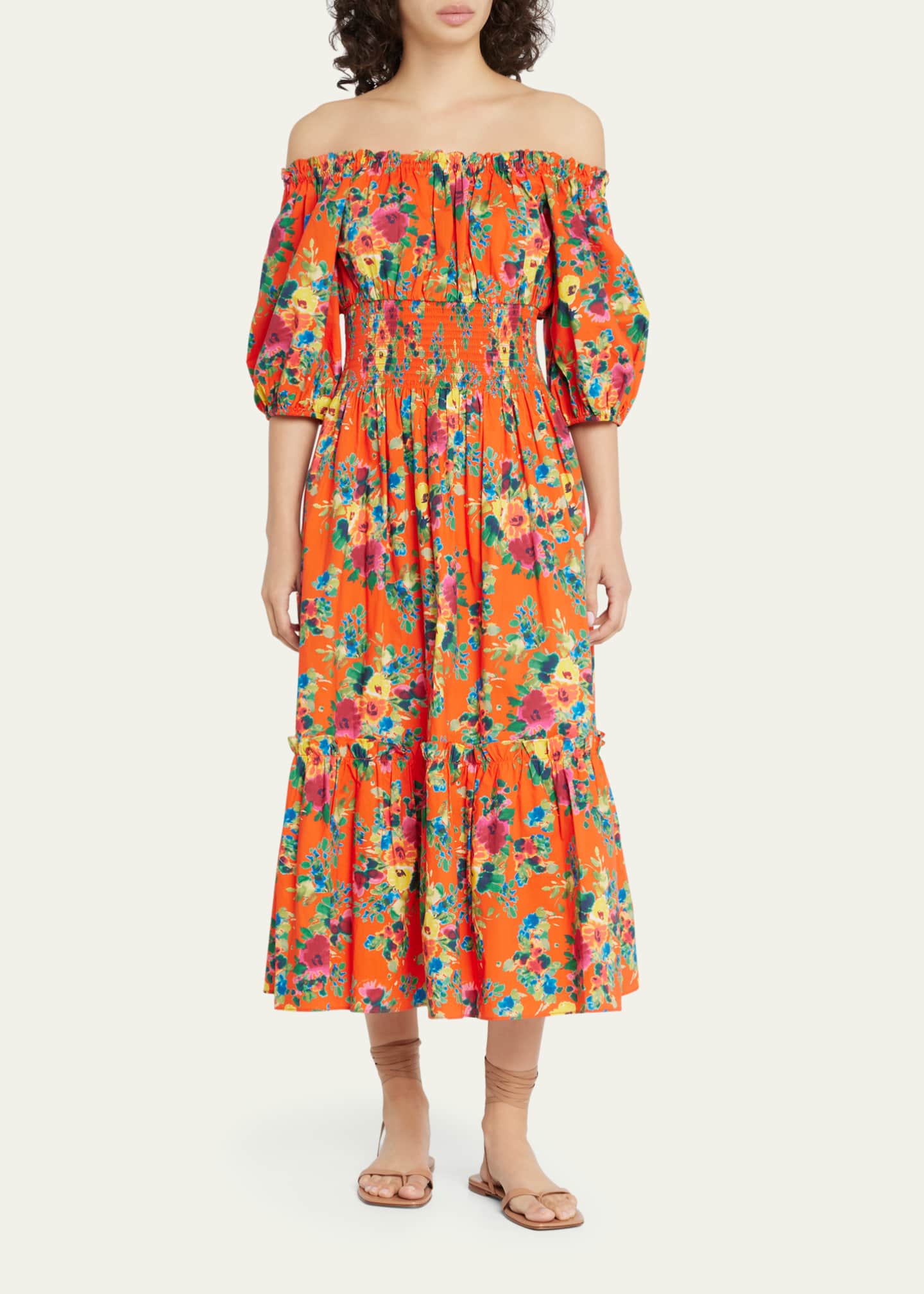 Cara Cara Mimi Off-Shoulder Midi Dress - Bergdorf Goodman