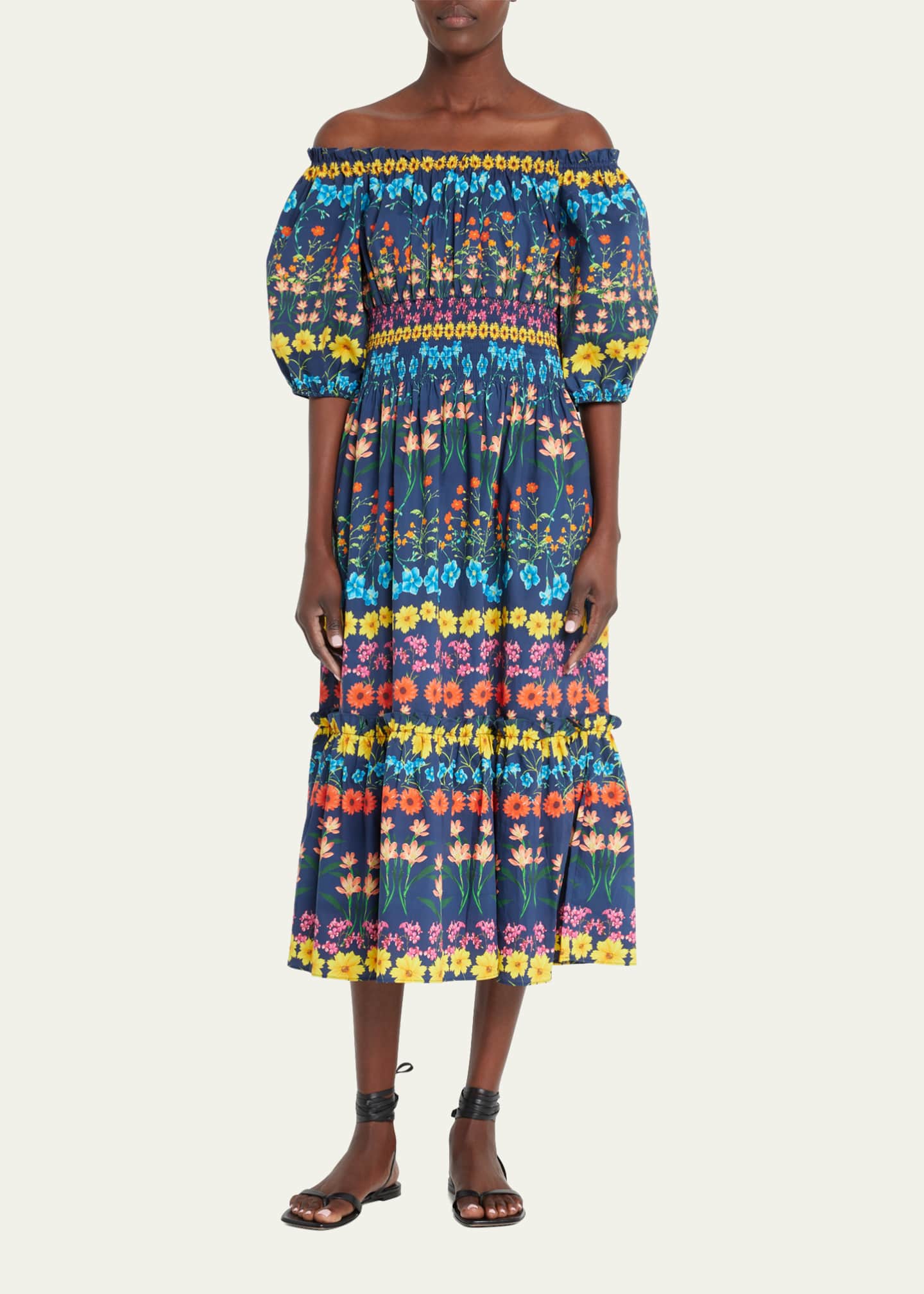 Cara Cara Mimi Off-Shoulder Midi Dress - Bergdorf Goodman