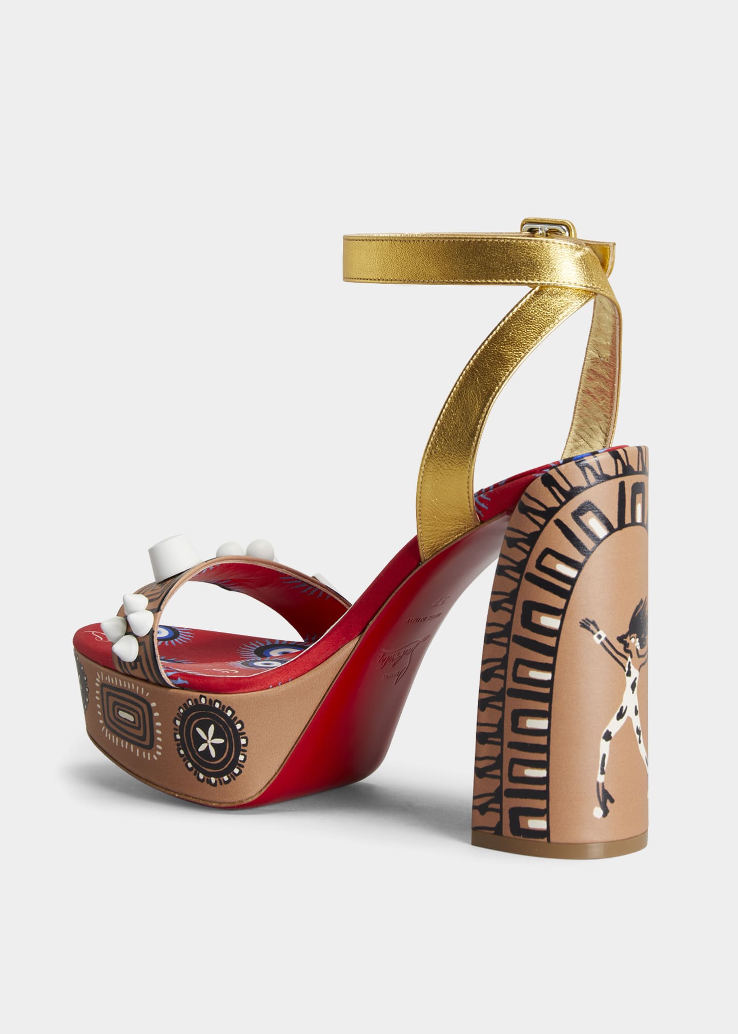 Christian Louboutin Movida Athina Printed Red Sole Platform Sandals ...
