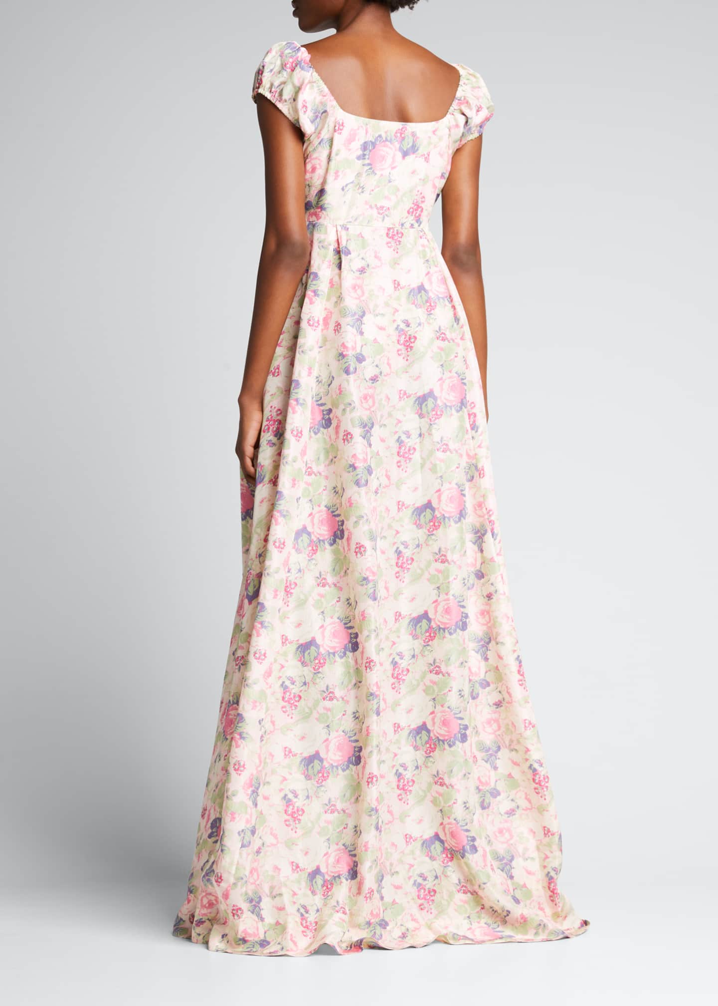 LoveShackFancy Gilvery Floral High-Low Maxi Dress - Bergdorf Goodman