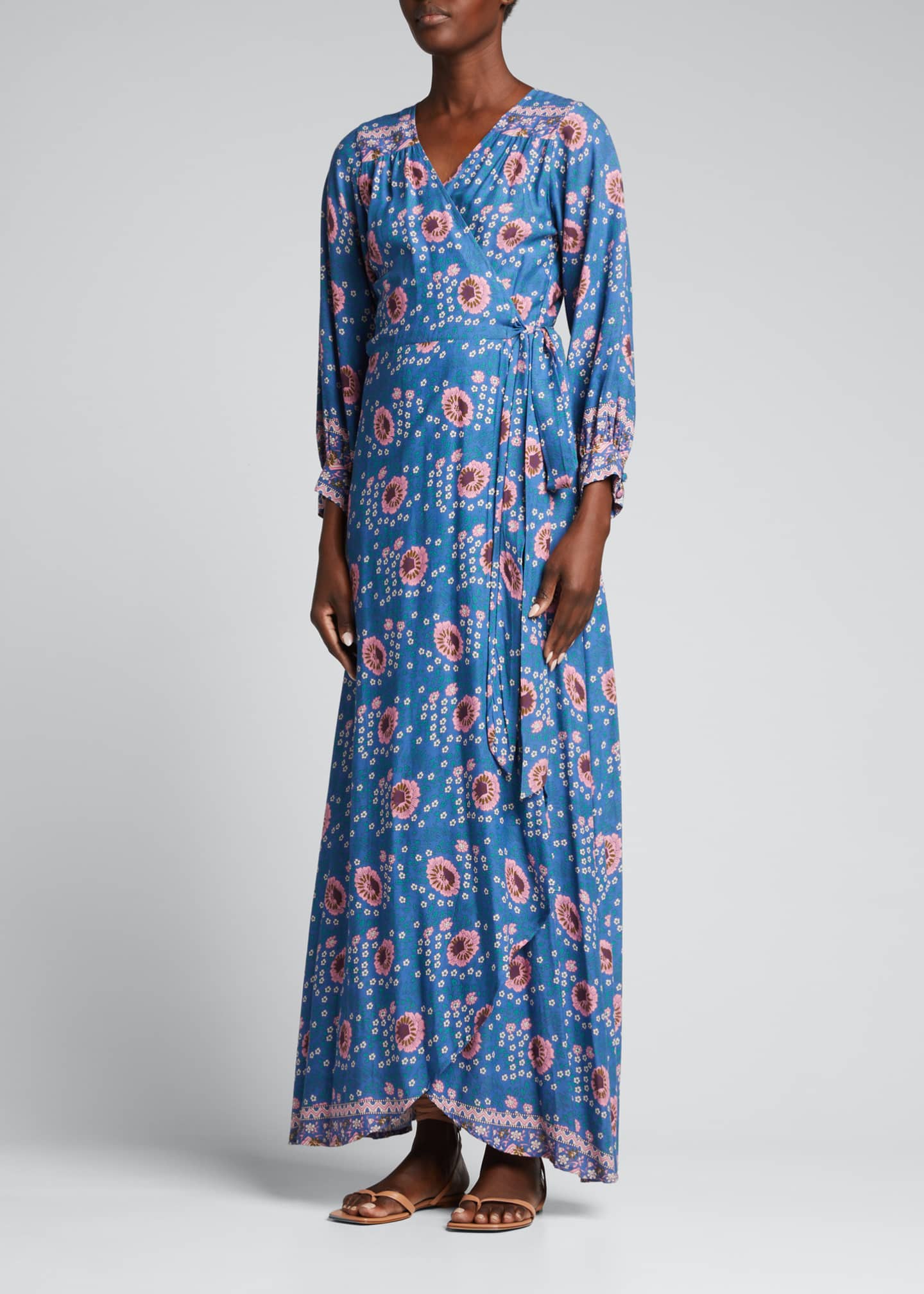 Natalie Martin Kate Wrapped-Bodice Maxi Dress - Bergdorf Goodman