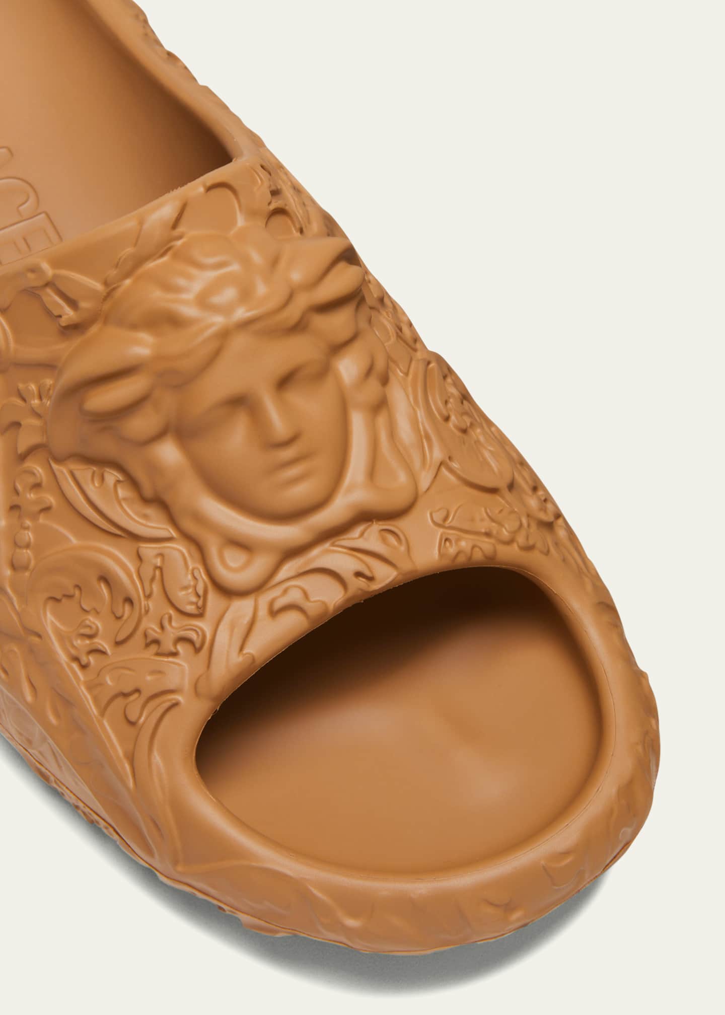 Versace Men's Baroque & Medusa Head Embossed Pool Slides - Bergdorf Goodman