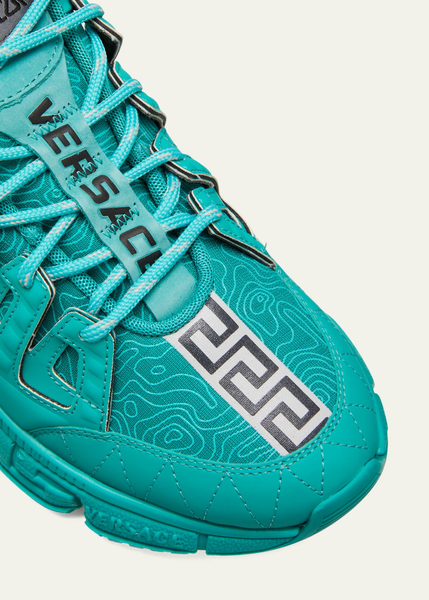 Versace Men's Trigreca Fabric-Leather Sneakers - Bergdorf Goodman