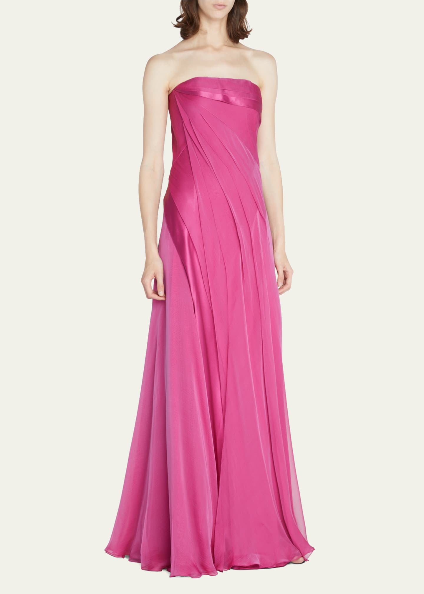 The Danes New York Artemis Strapless Pleated Silk Gown - Bergdorf Goodman