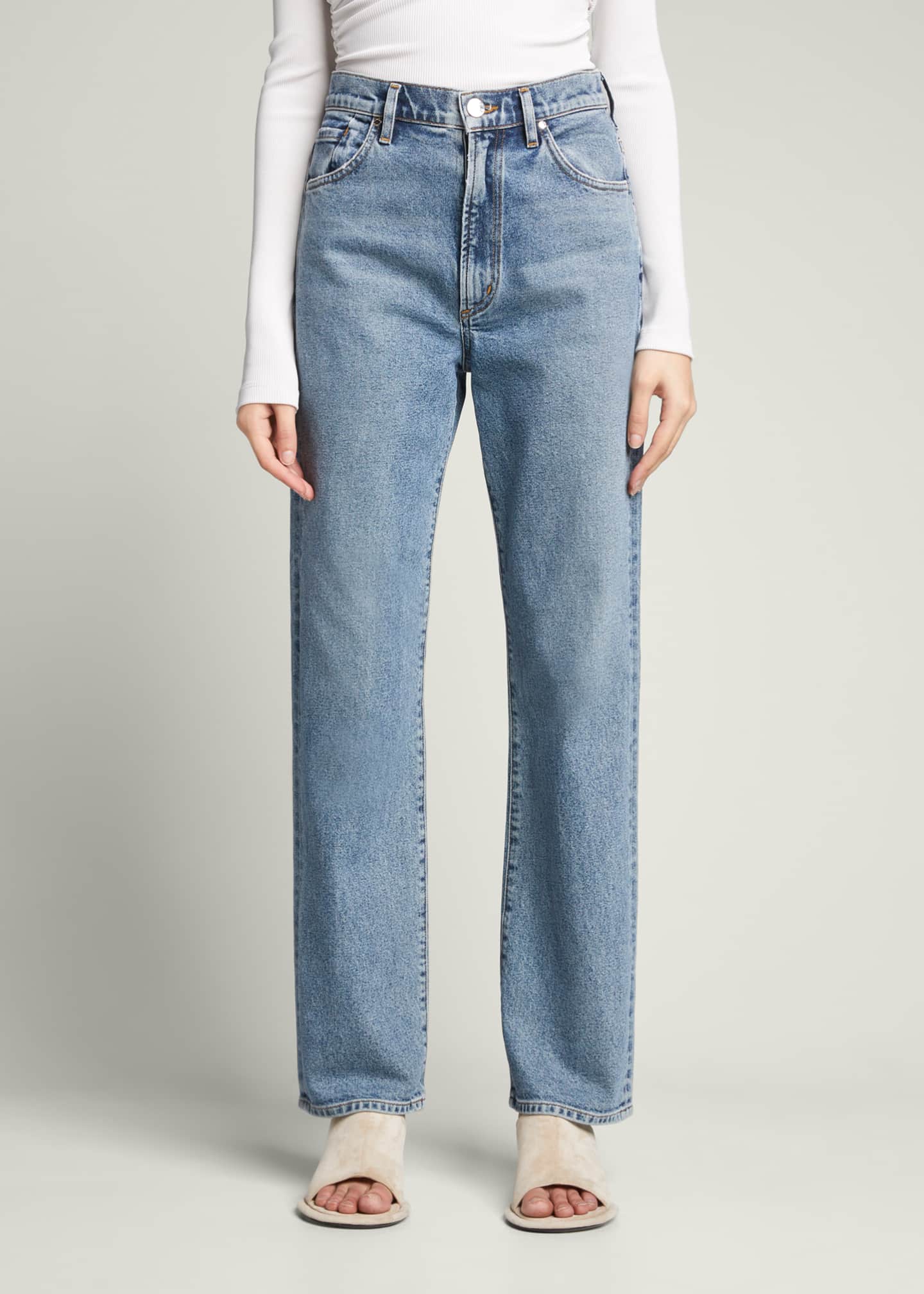 Goldsign The Mellery High-Rise Straight-Leg Jean - Bergdorf Goodman