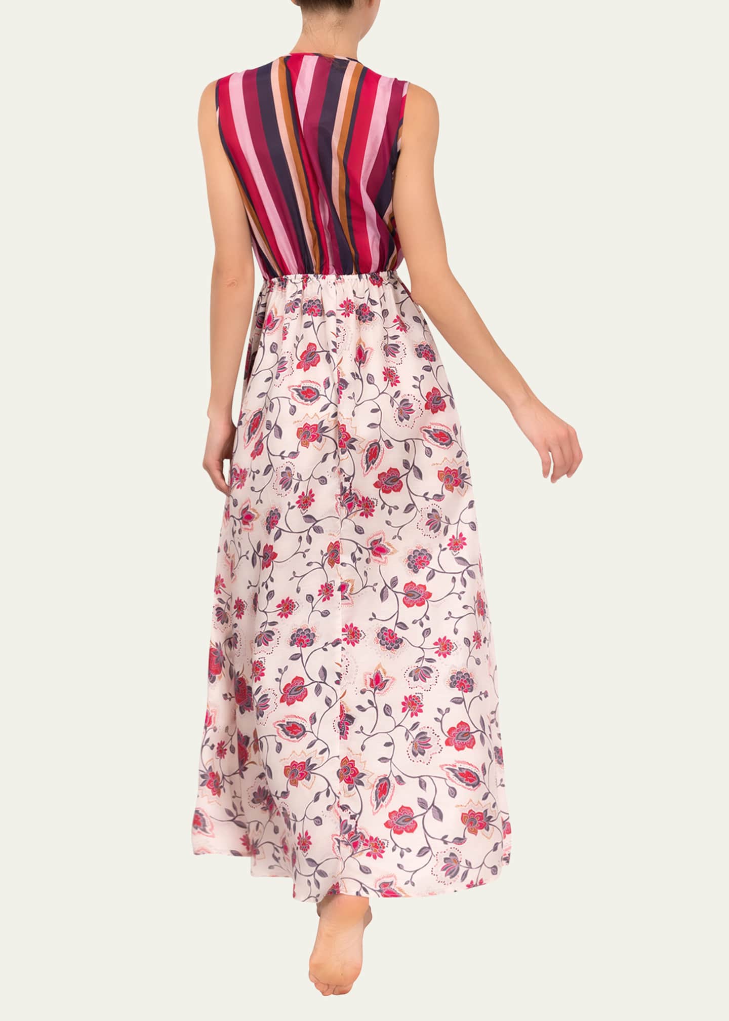 Everyday Ritual Margot Mixed-Print Sleeveless Nightgown - Bergdorf Goodman