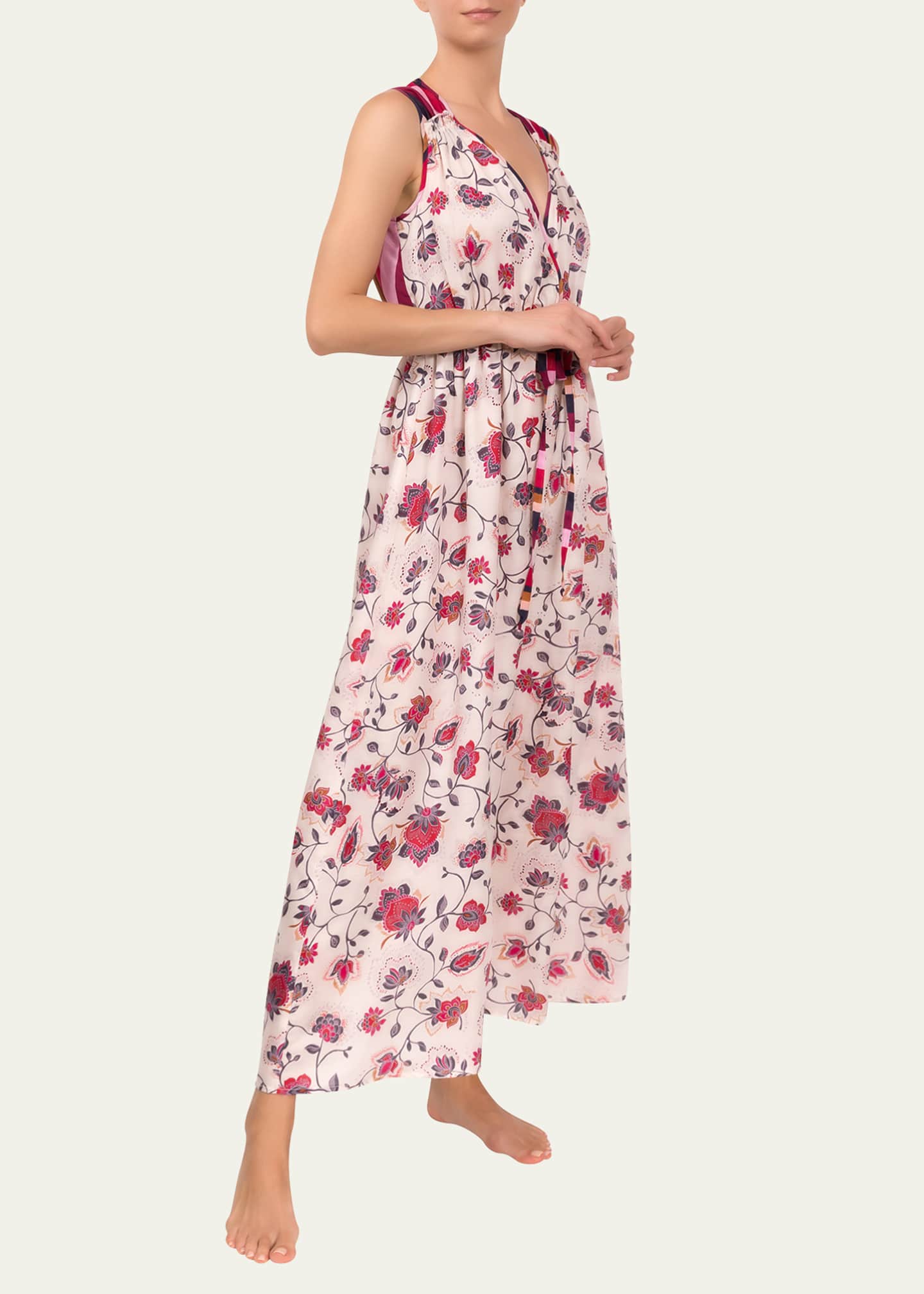 Everyday Ritual Margot Mixed-Print Sleeveless Nightgown - Bergdorf Goodman