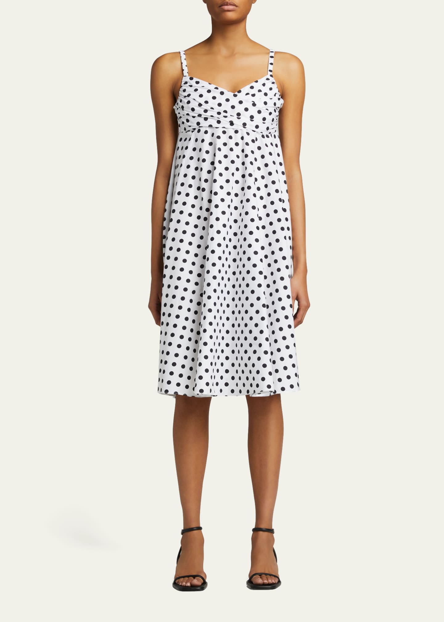 Caroline Constas Pheobe Empire Polka Dot Midi Dress Bergdorf Goodman