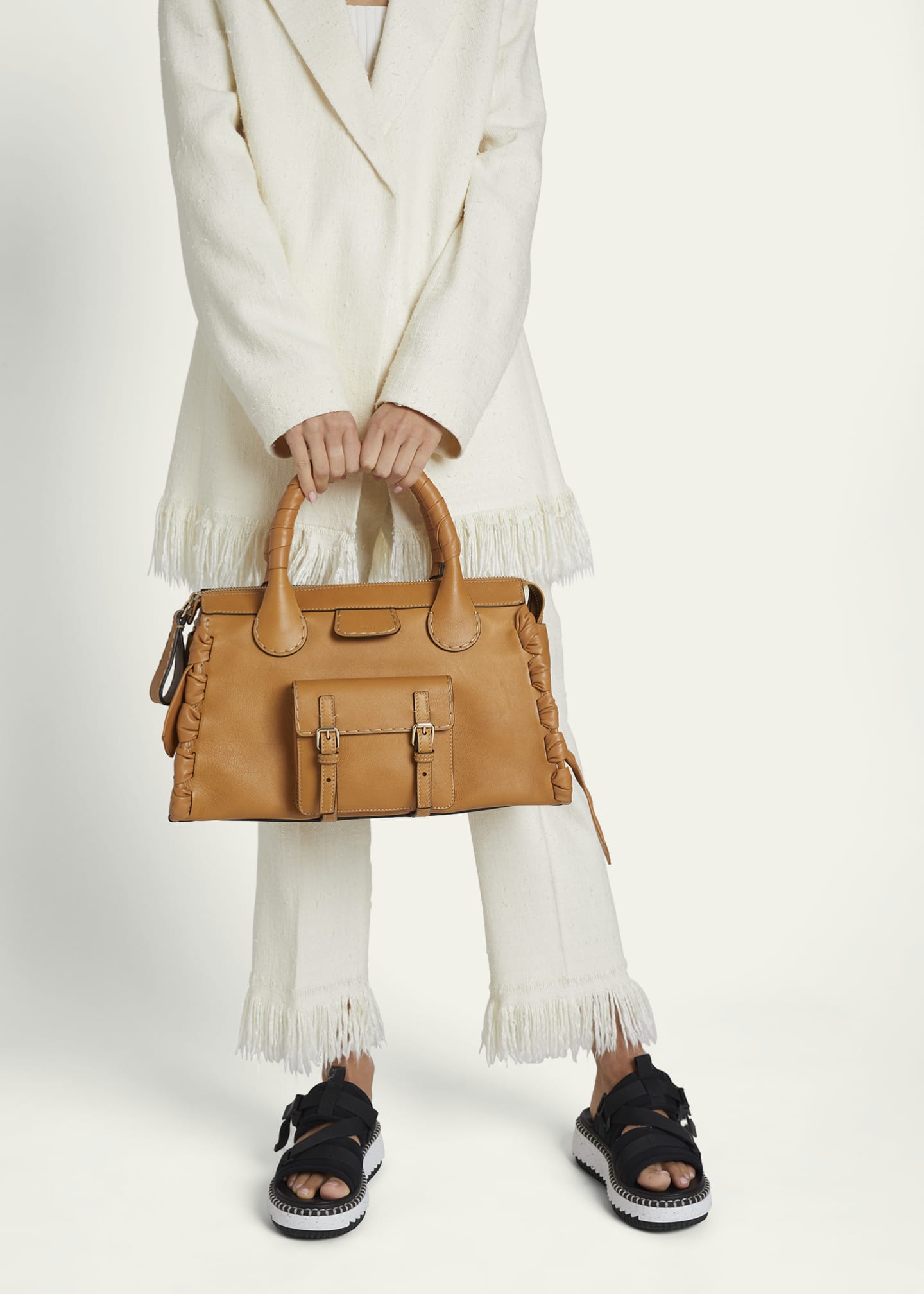 Chloe Edith Medium Braided Leather Satchel Bag - Bergdorf Goodman