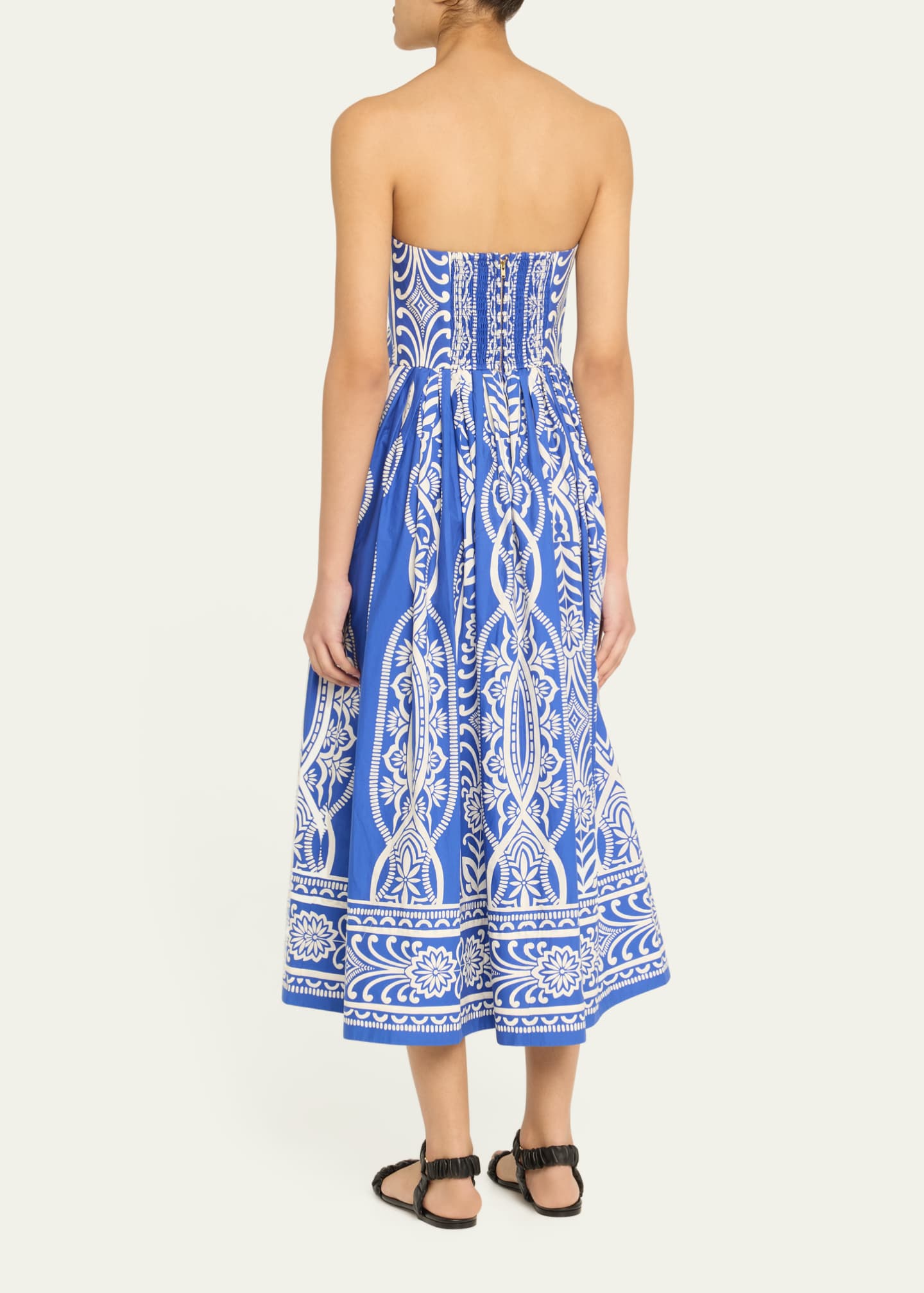 Cara Cara Torres Floral Ruffle-Tiered Strapless Midi Dress - Bergdorf ...